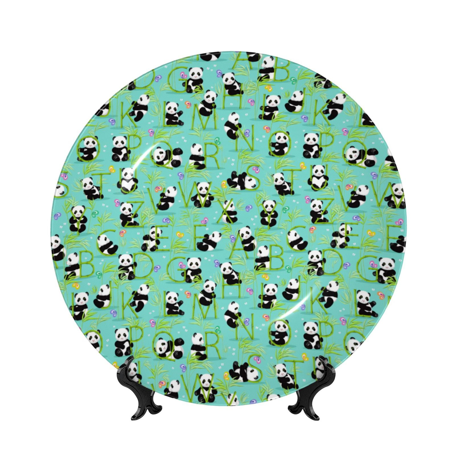 Balery Alphabet And Panda Print Bone China Decorative Plate Ceramic ...