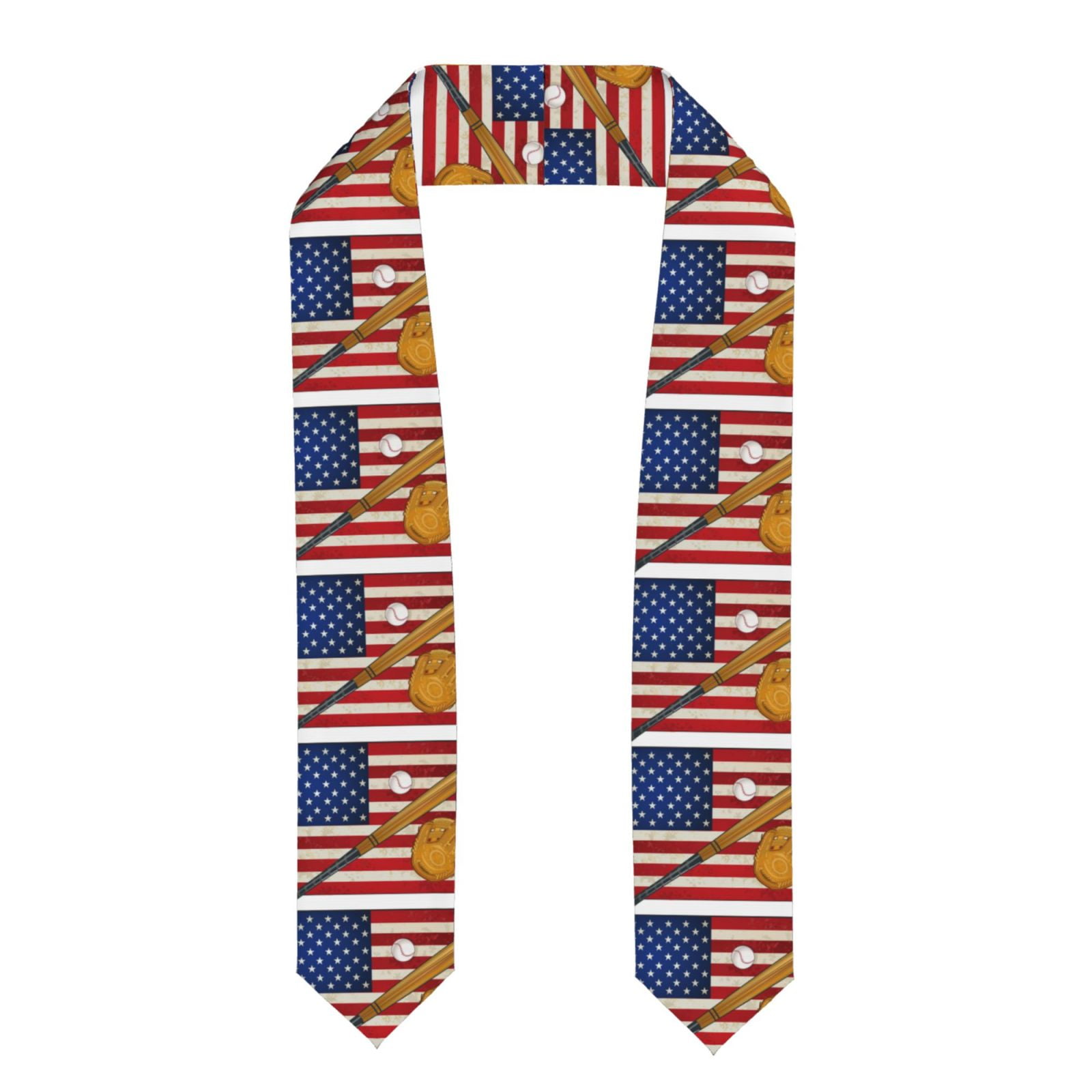 Balery American Flag And Baseball Pattern Graduation Shawl Stole ...