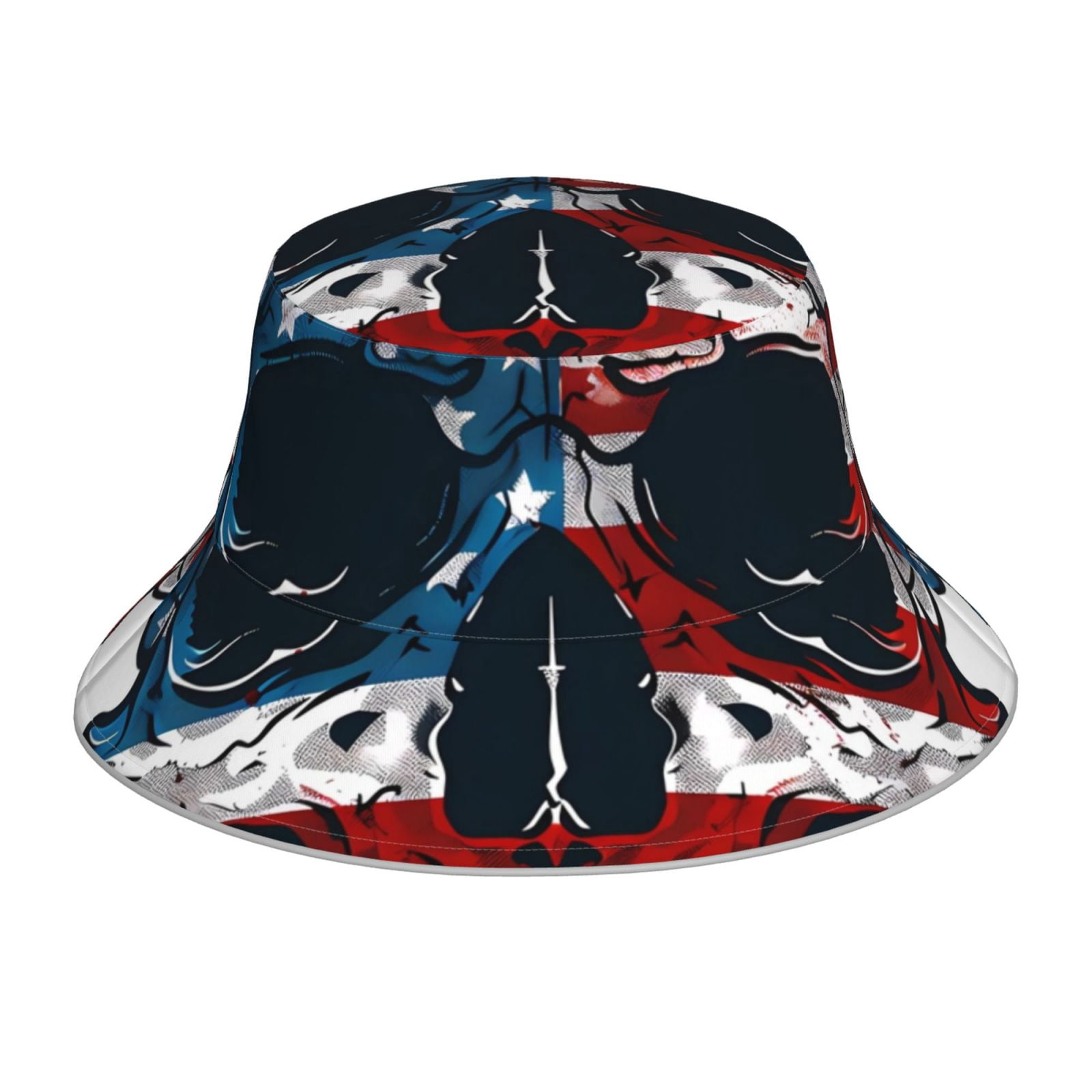 Balery American Flag Skull Sun Hats for Men Women Bucket Hat UPF 50 ...