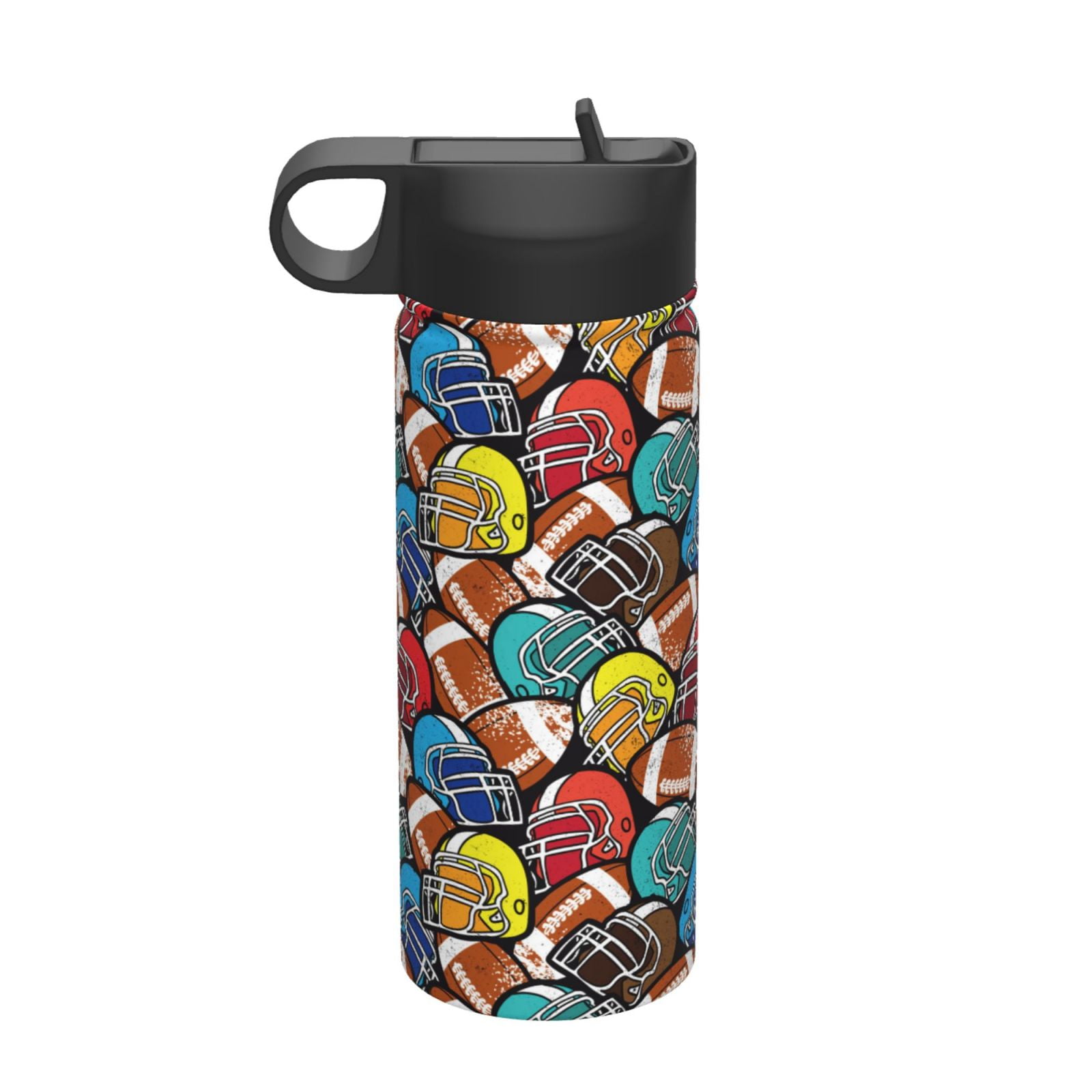 Balery American Football Pattern Water Bottle,18oz Sports Insulated ...