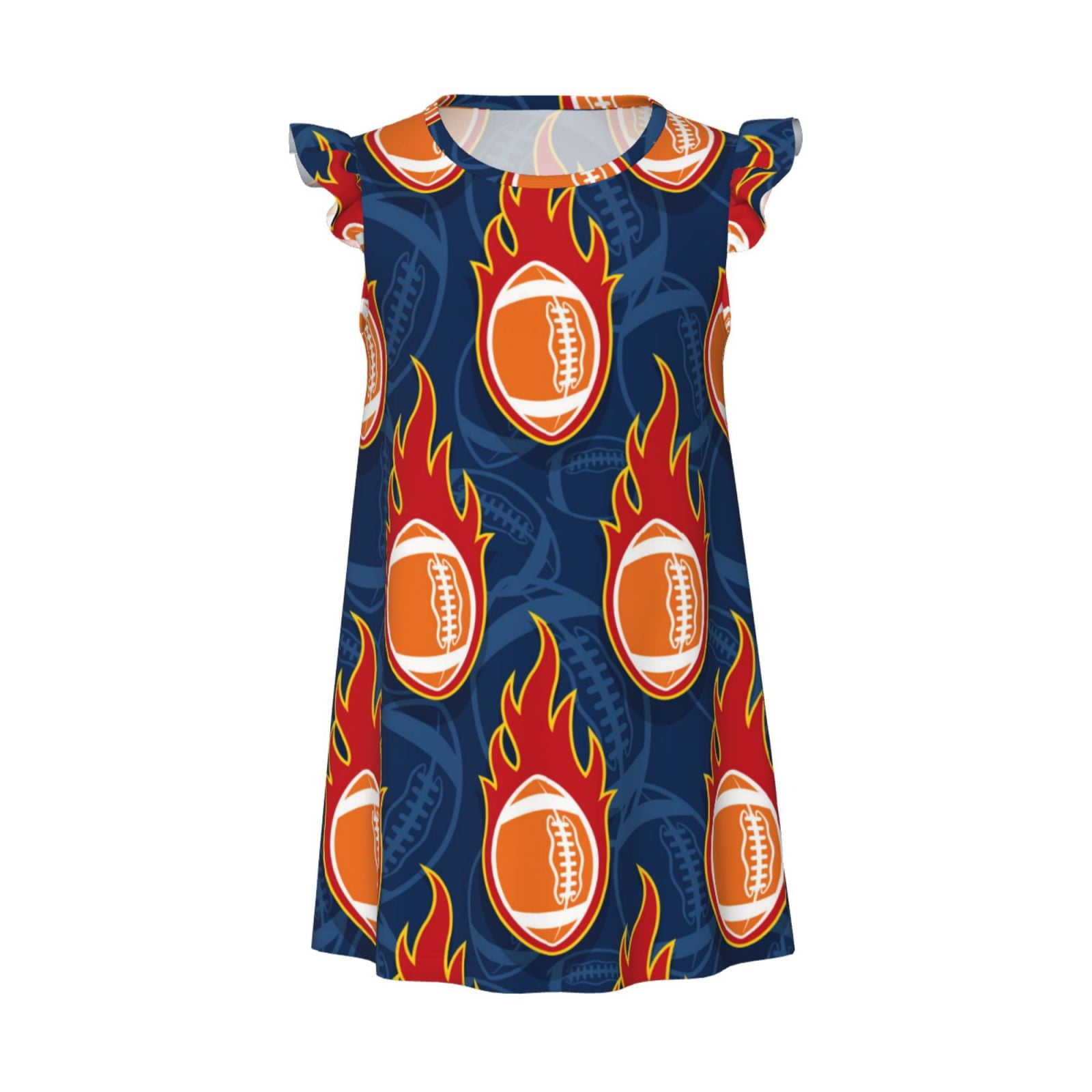 Balery American Football and Fire Flames Princess Nightgown for Girls ...