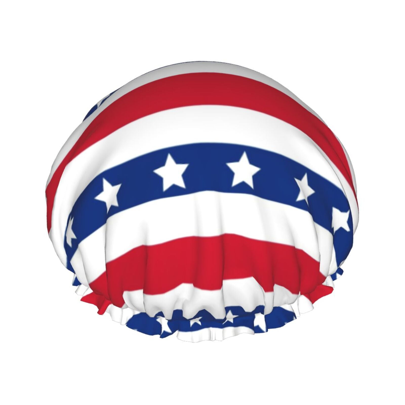 Balery American Patriotic Stars And Stripes Shower Caps, Double Layer ...