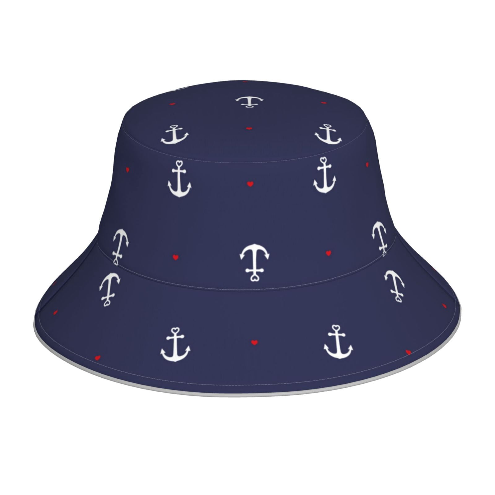 Balery Anchor Heart Blue Sun Hats for Men Women Bucket Hat UPF 50 ...