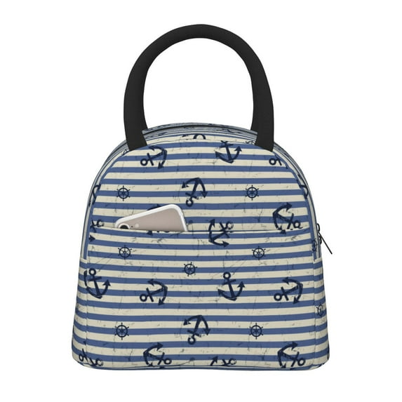 Balery Anchors And Steering Wheel Pattern Lunch Bag Women, Lunch Box ...