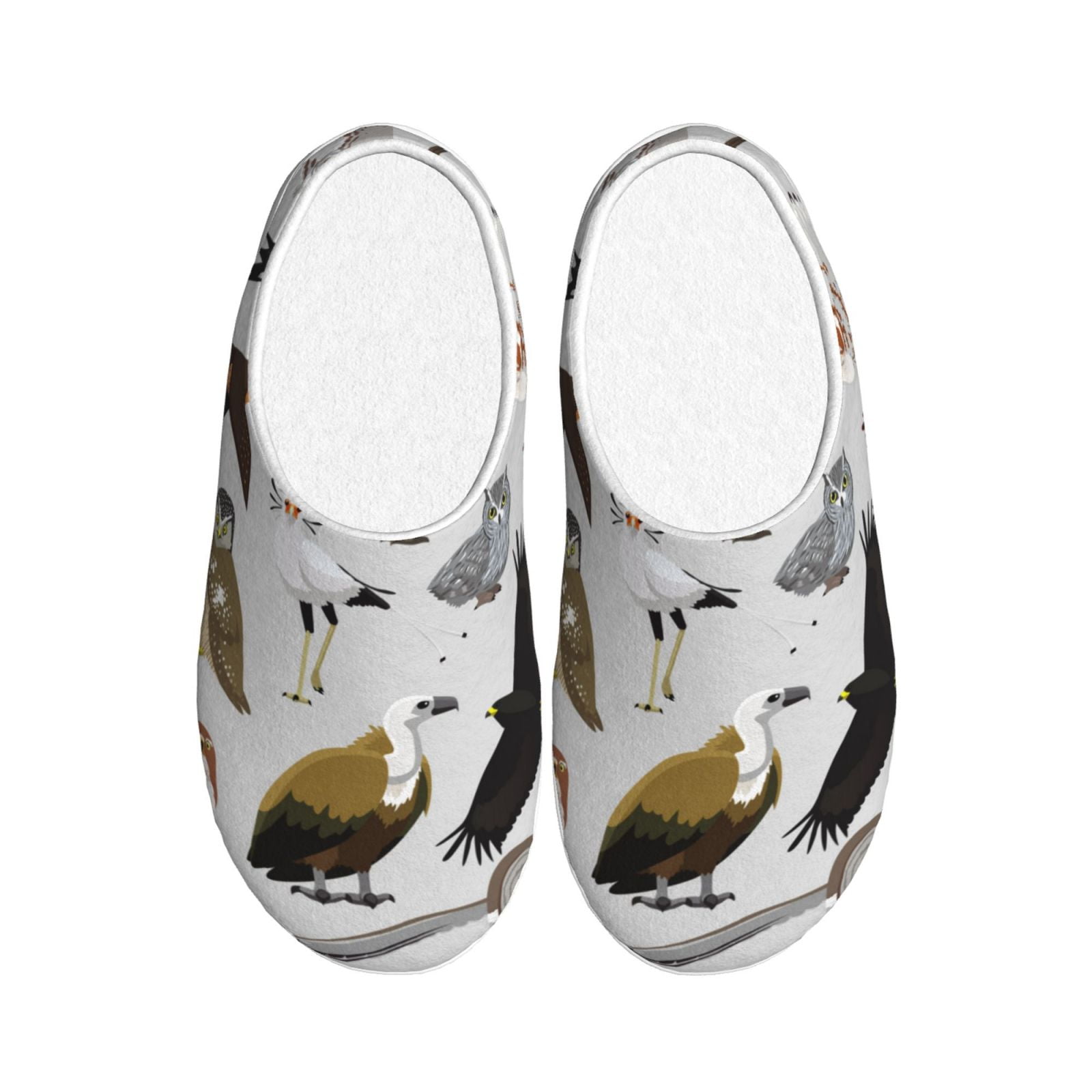 Balery Animal Bird Pattern Women's Fuzzy Memory Foam Slippers Fluffy ...