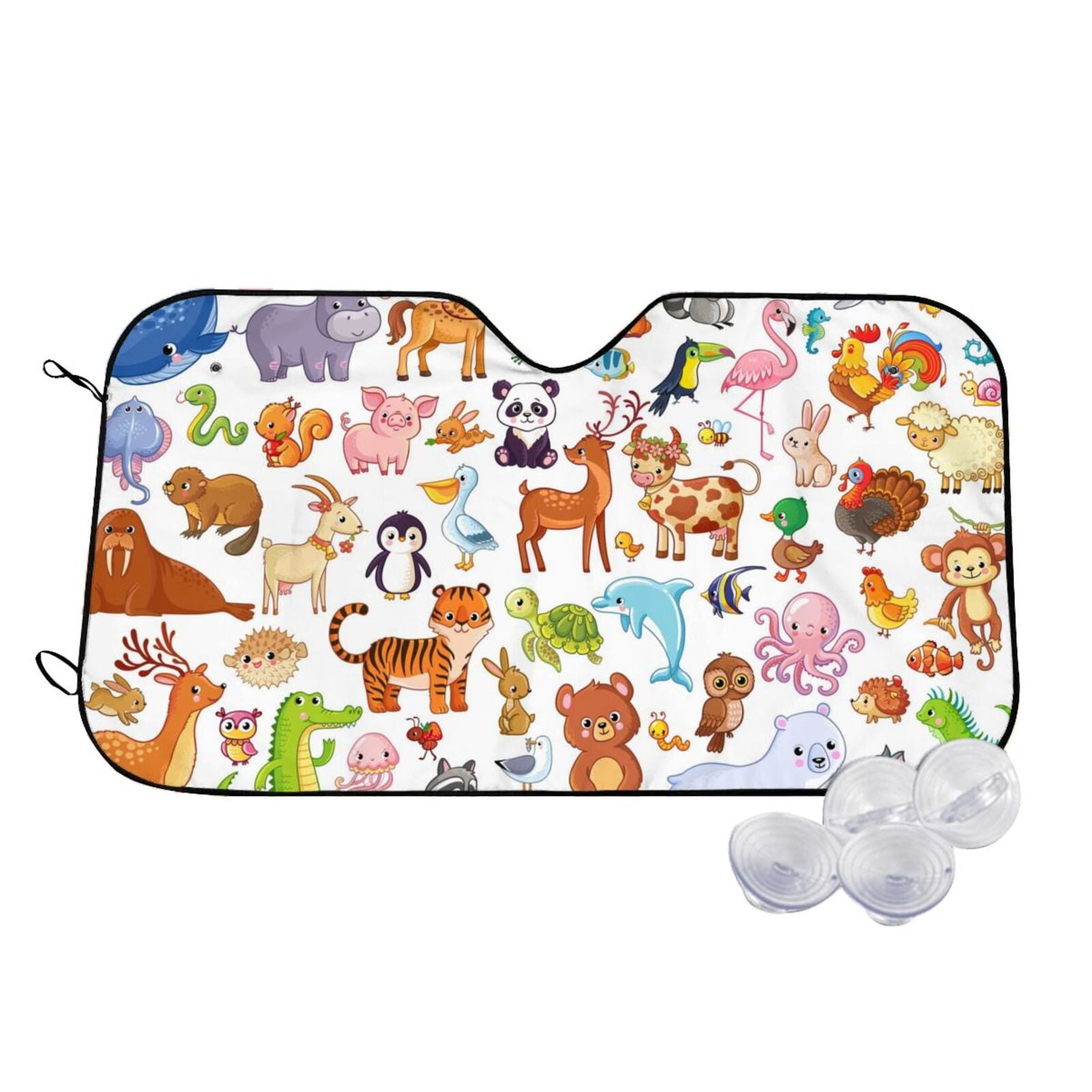 Balery Animal Cartoon Style Windshield Sun Shade, Car Front Window ...