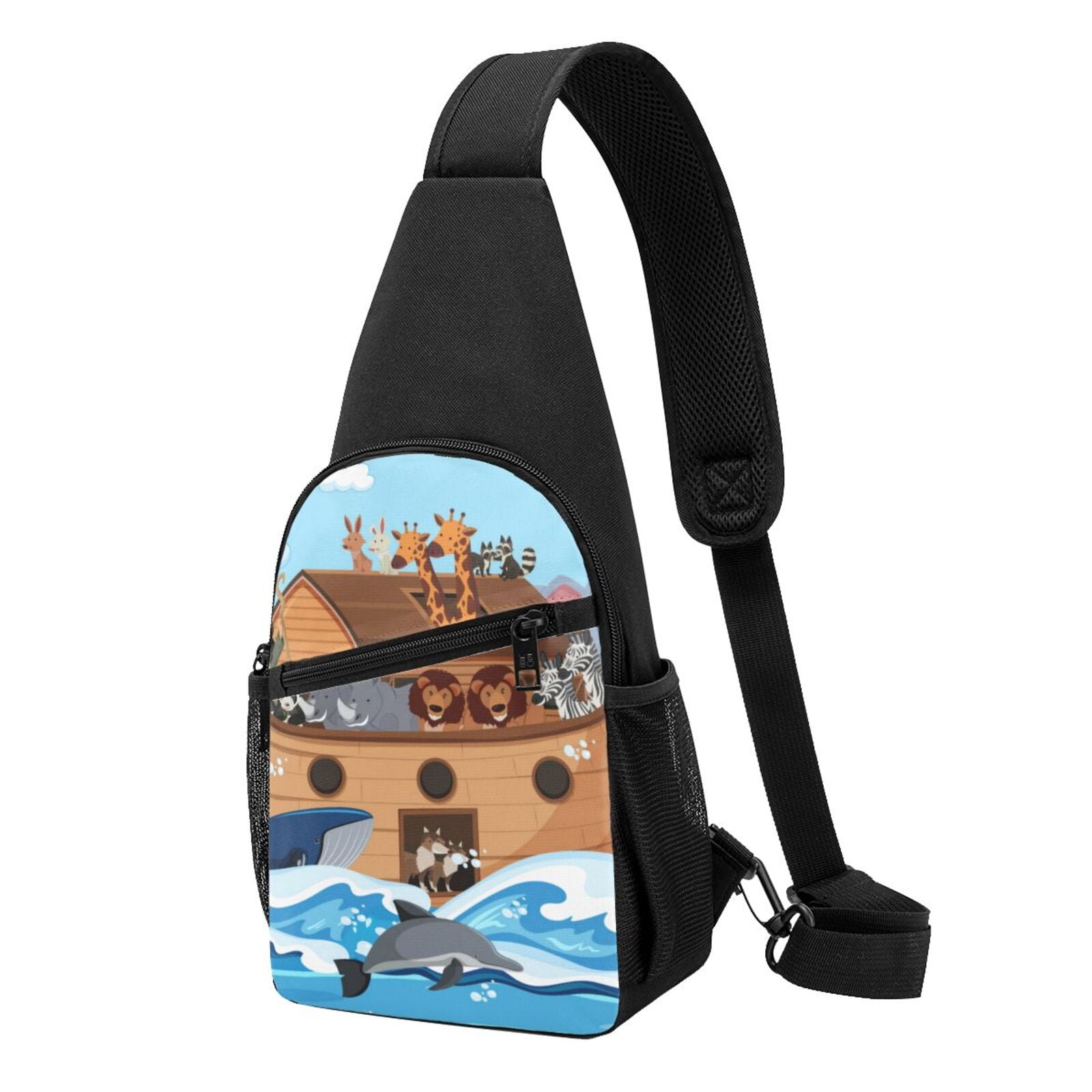Balery Animals On Noah'S Ark Chest Pack,Small Sling Bag For Women Men ...