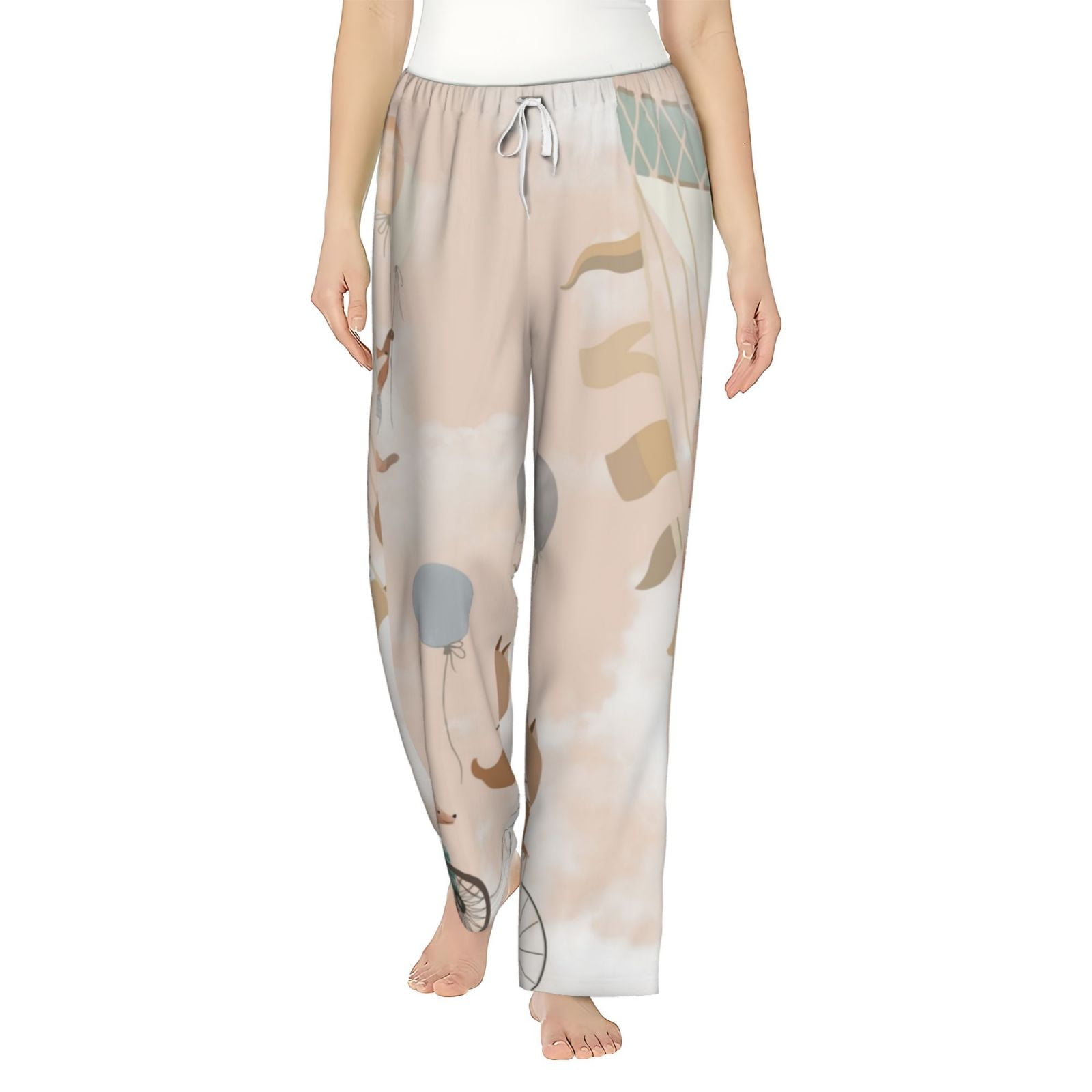Balery Animals Riding Across The Sky1 print Women's Pajama Pants,Ultra Lightweight Pjs,Lounge ...