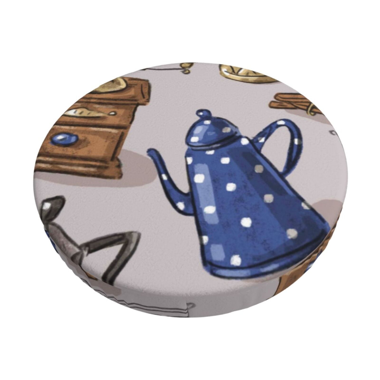 Balery Antique Vintage Teapot Coffee Grinder Velvet Round Bar Chair ...