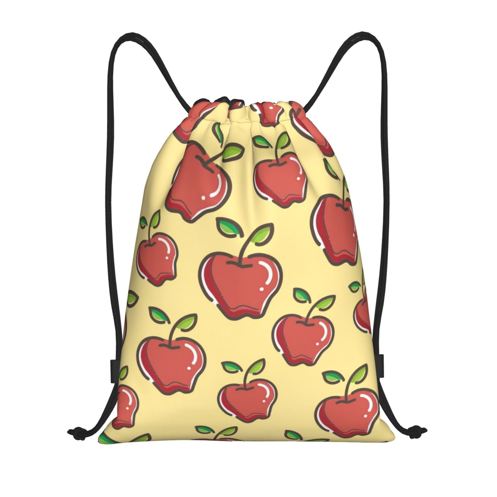 Balery Apple Pattern Drawstring Backpack Bag Sport Gym Sackpack Cinch ...