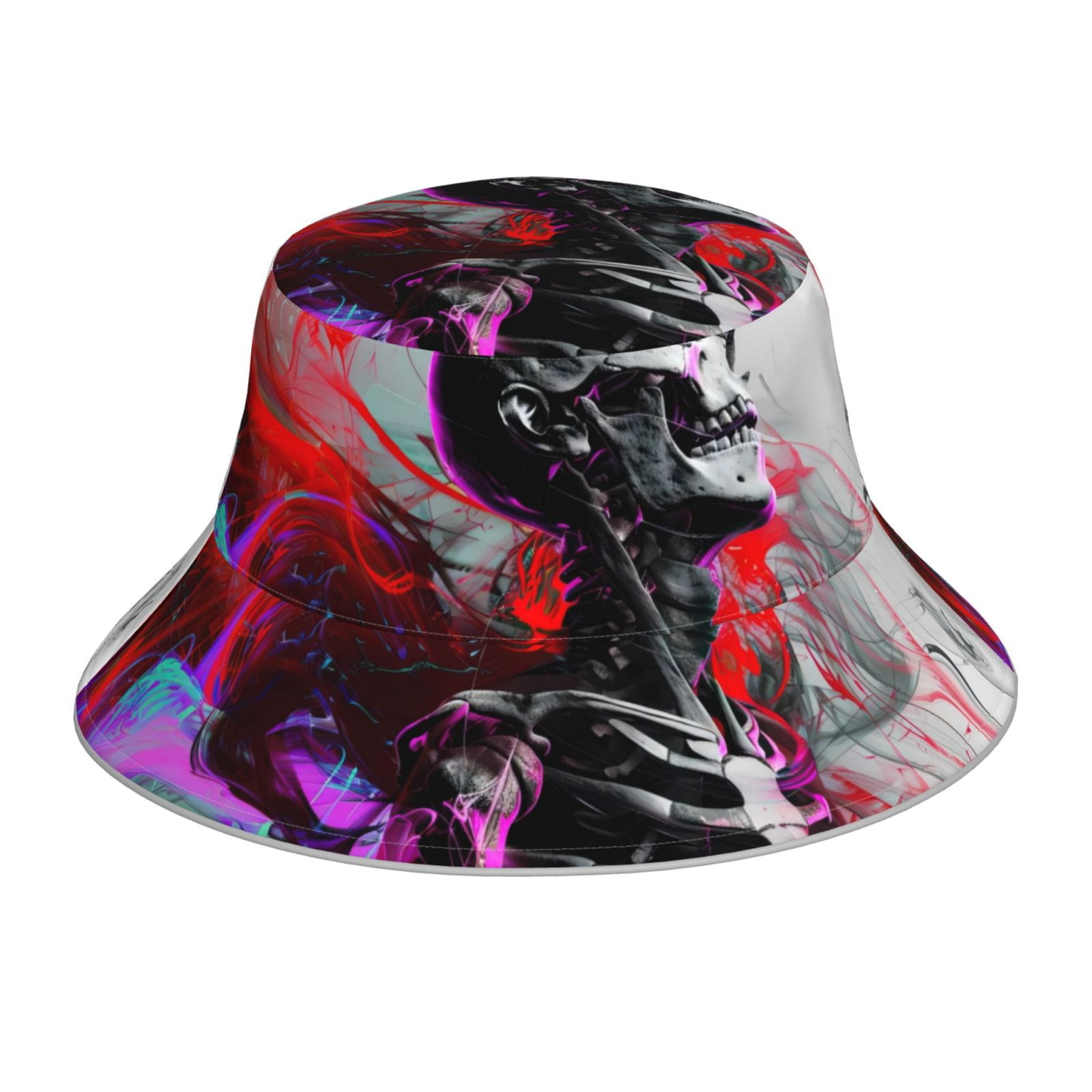 Balery Artistic Skull Sun Hats for Men Women Bucket Hat UPF 50+ Buckey ...
