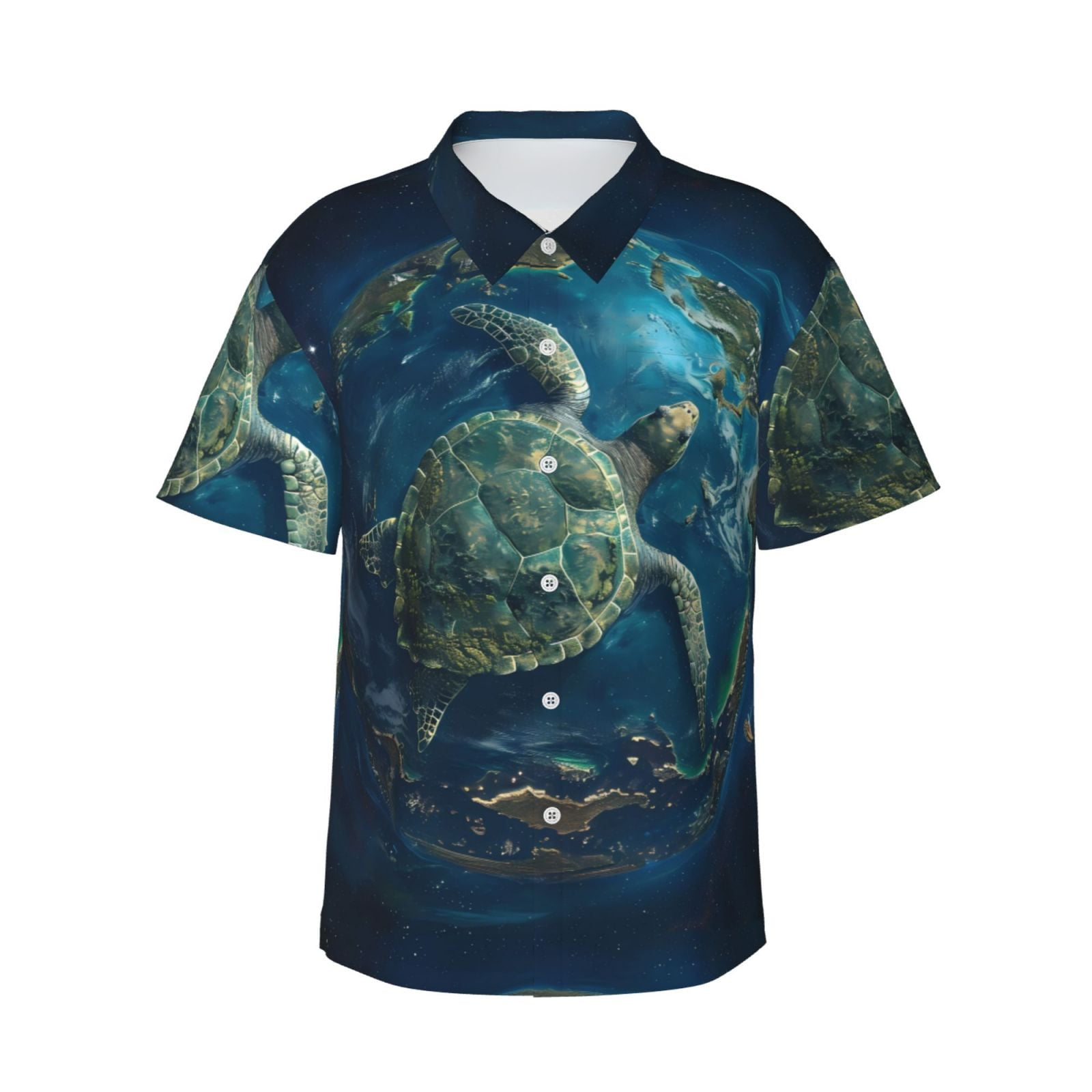 Balery Artistic Turtle Earth Print Men's Hawaiian Shirts Short Sleeve ... Balery Artistic Turtle Earth Print Men's Hawaiian Shirts Short Sleeve ...