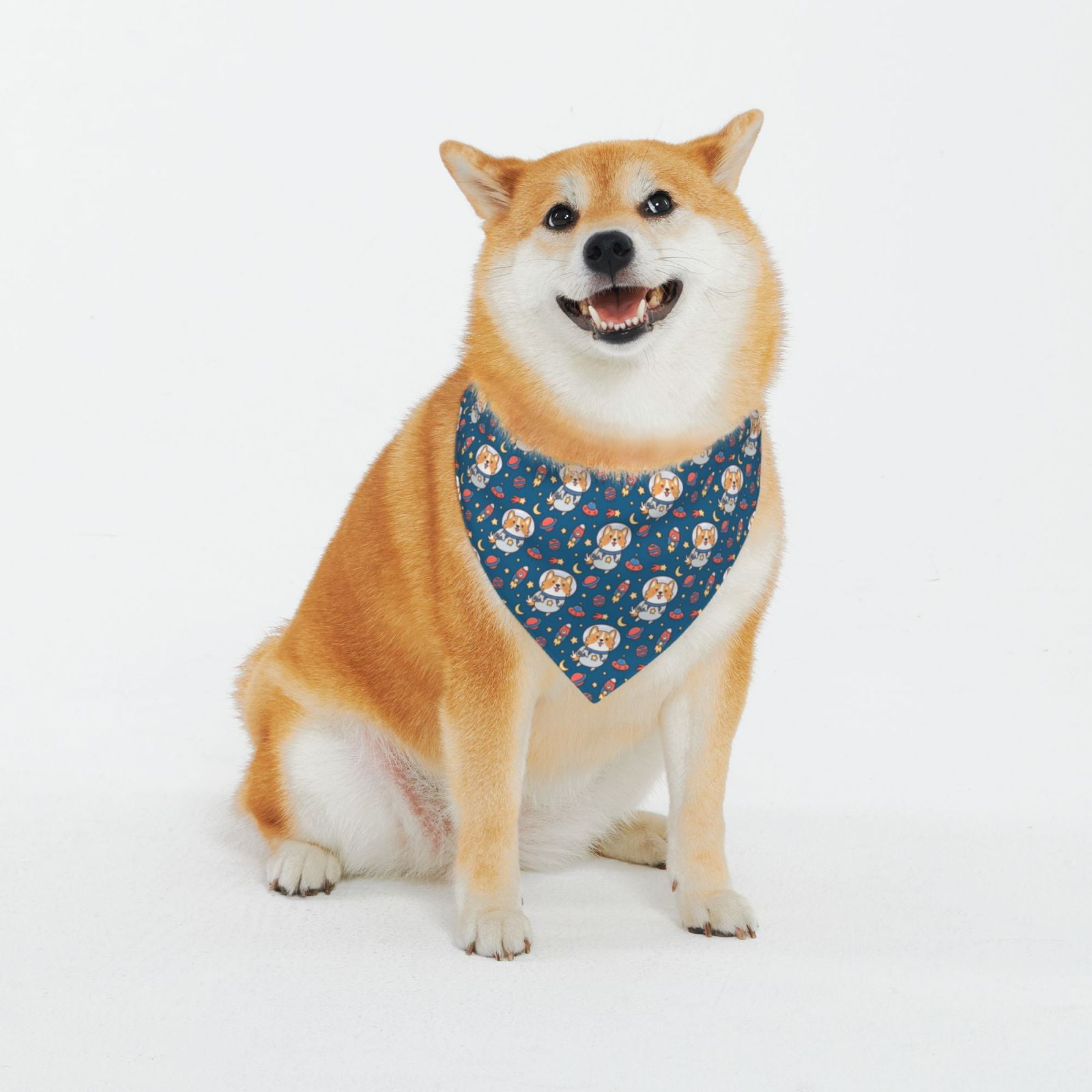 Balery Astronaut Corgi Dog Pattern Pet Scarf for Dogs and Cats ...