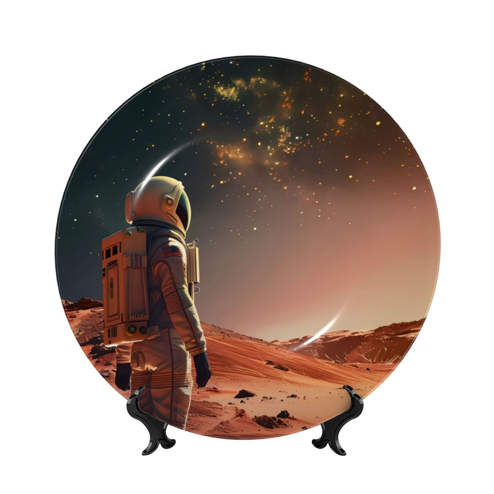Balery Astronaut On Mars A Print Bone China Decorative Plate Ceramic ...