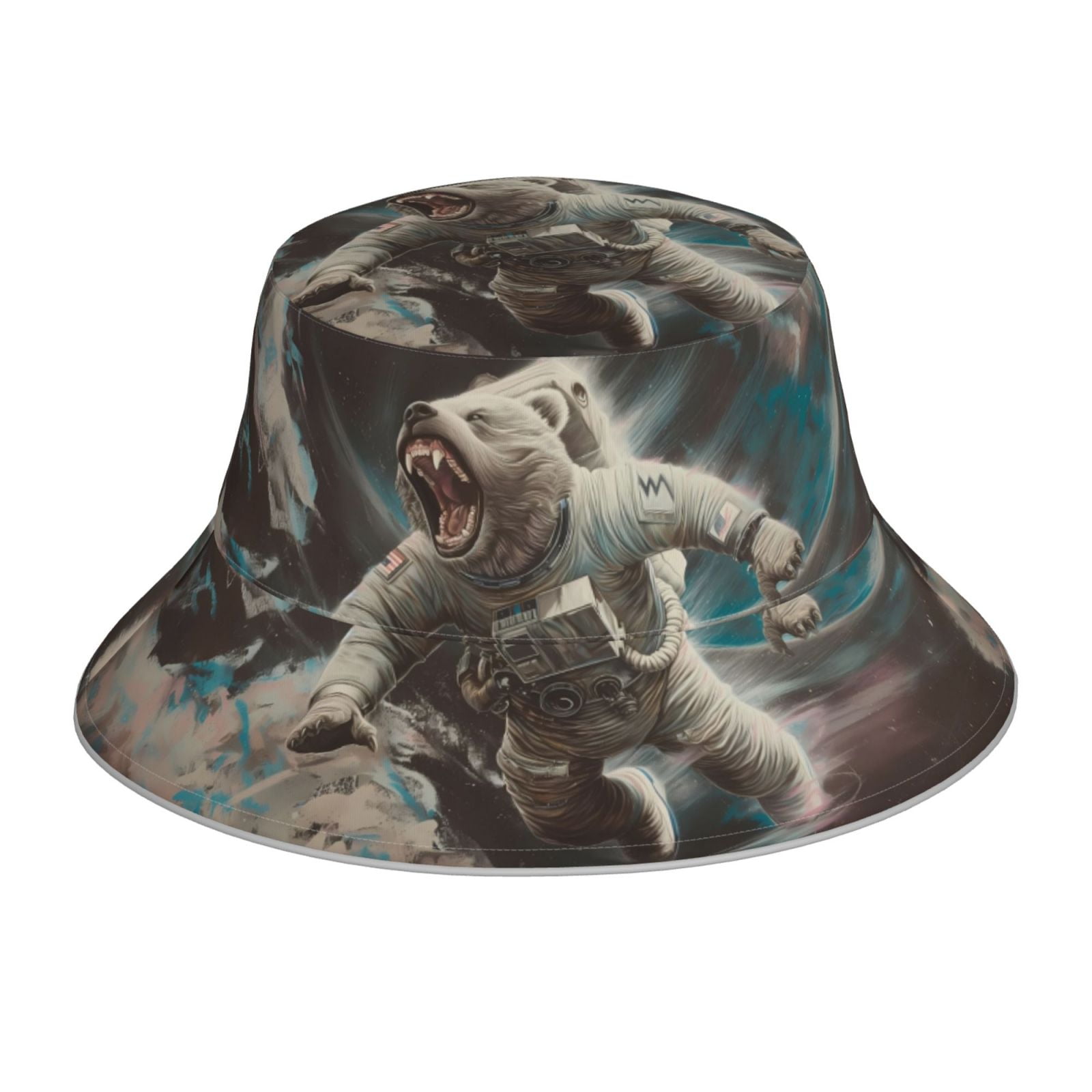 Balery Astronaut Polar Bear Roar Sun Hats for Men Women Bucket Hat UPF ...