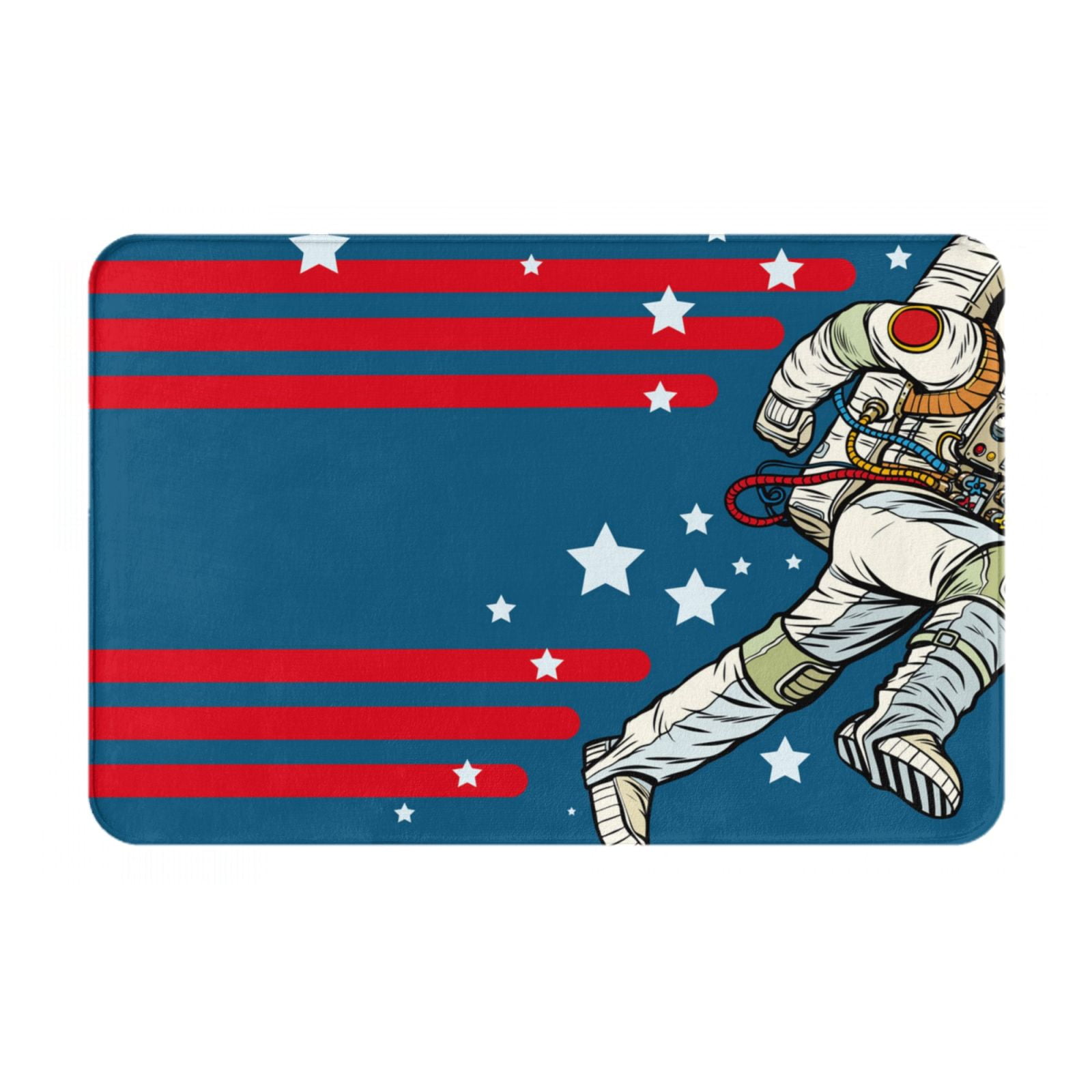 Balery Astronaut Runs Forward Doormat, Durable Flannel Fabric ...