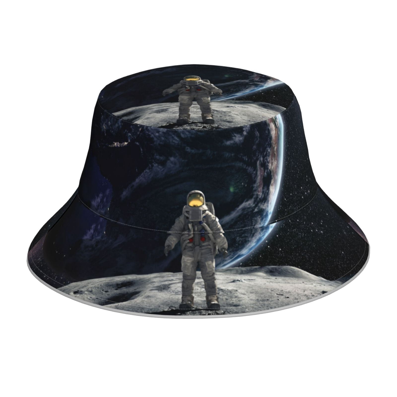 Balery Astronaut Standing In The Moon Sun Hats for Men Women Bucket Hat ...