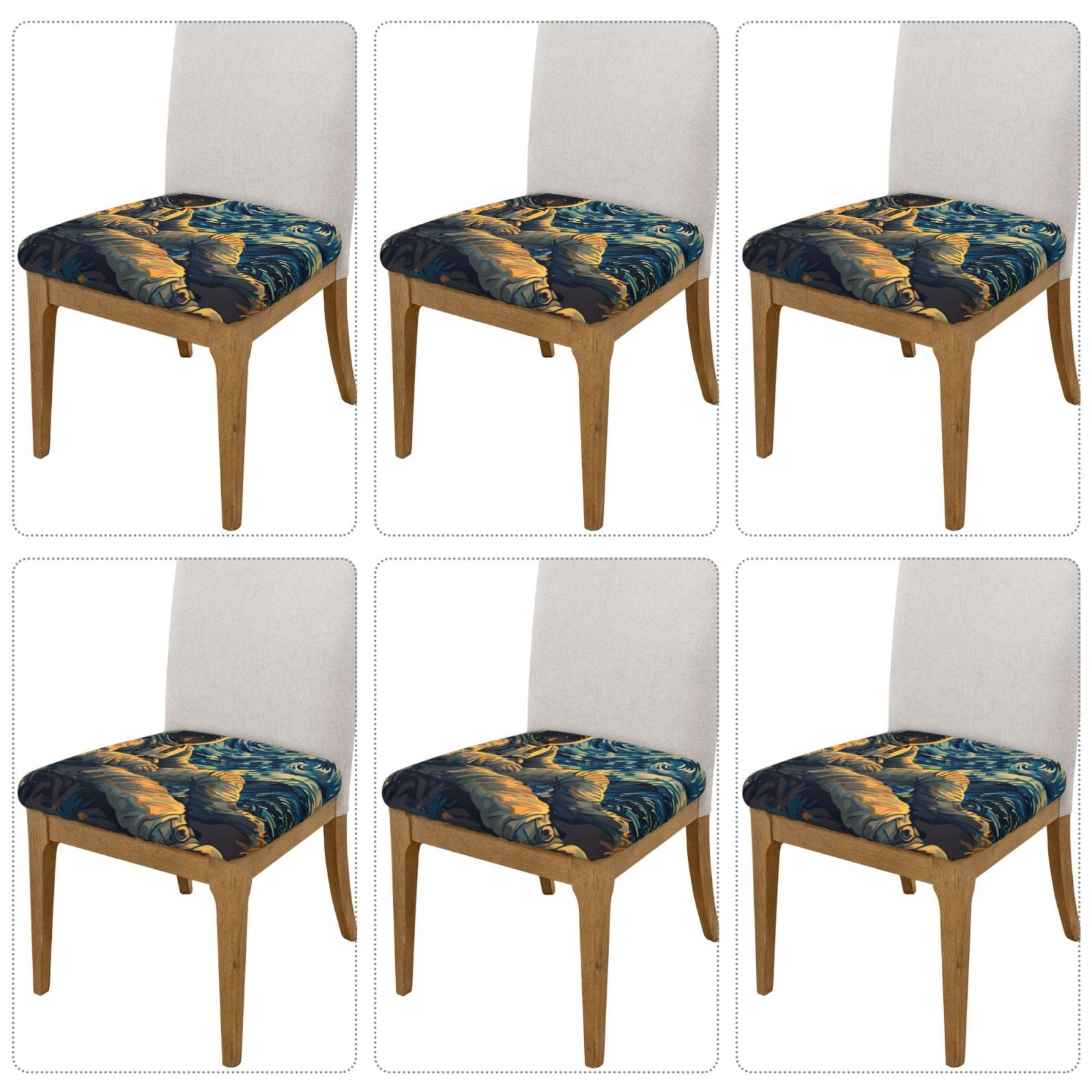 Balery Astronaut Starry Night Stretch Couch Cushion Covers, Individual ...