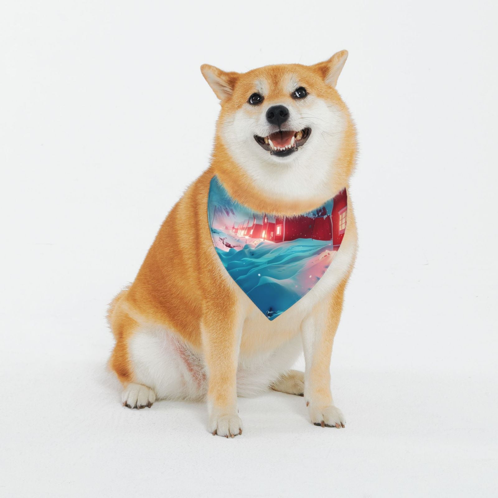 Balery Aurora Borealis Village Pattern Pet Scarf for Dogs and Cats ...