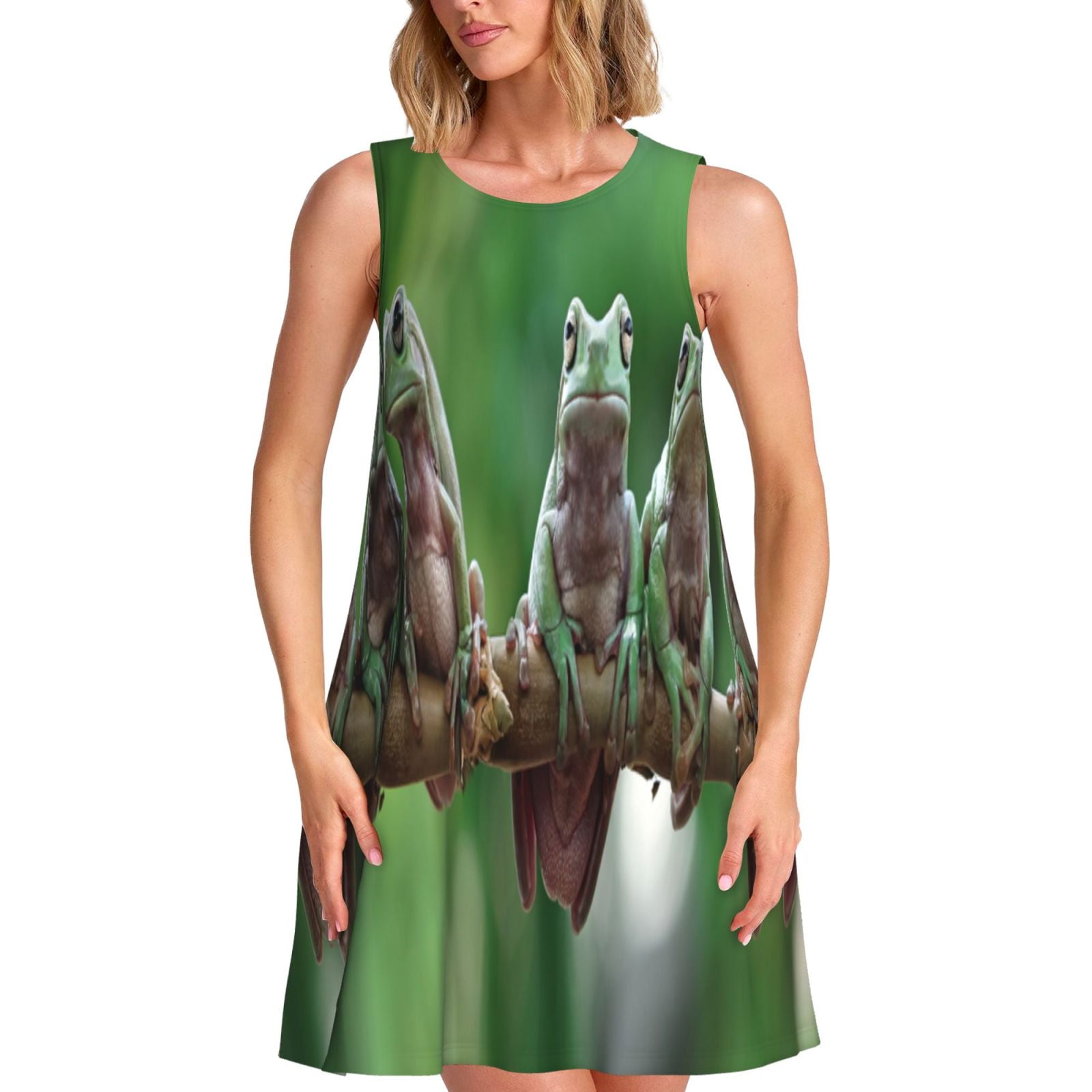 Balery Australian White Tree Frog Sitting on Branch Pattern Women’s ...