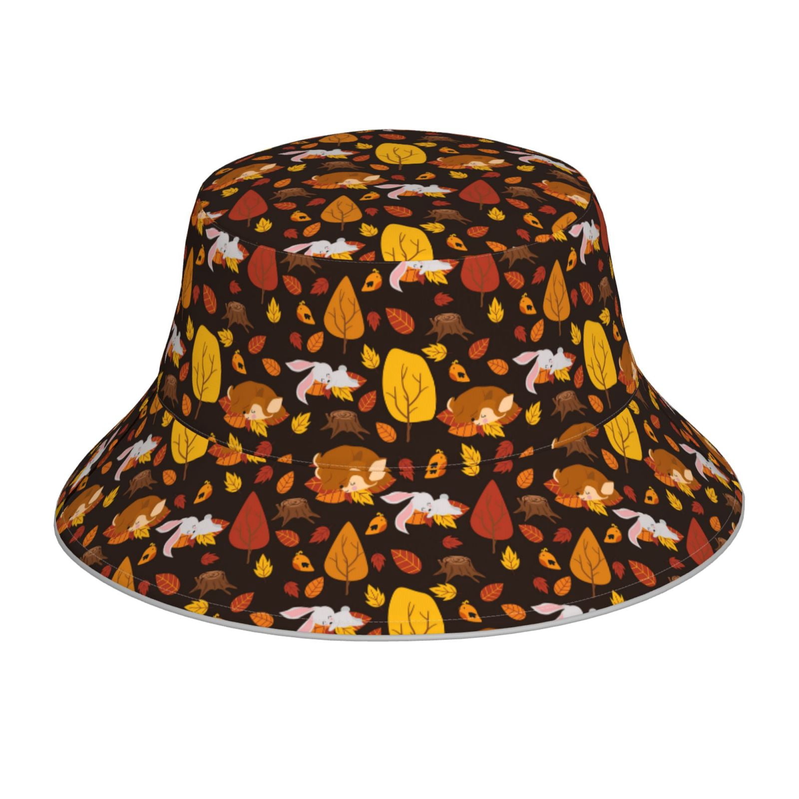 Balery Autumn Forest Small Animals Lazy Sun Hats for Men Women Bucket ...