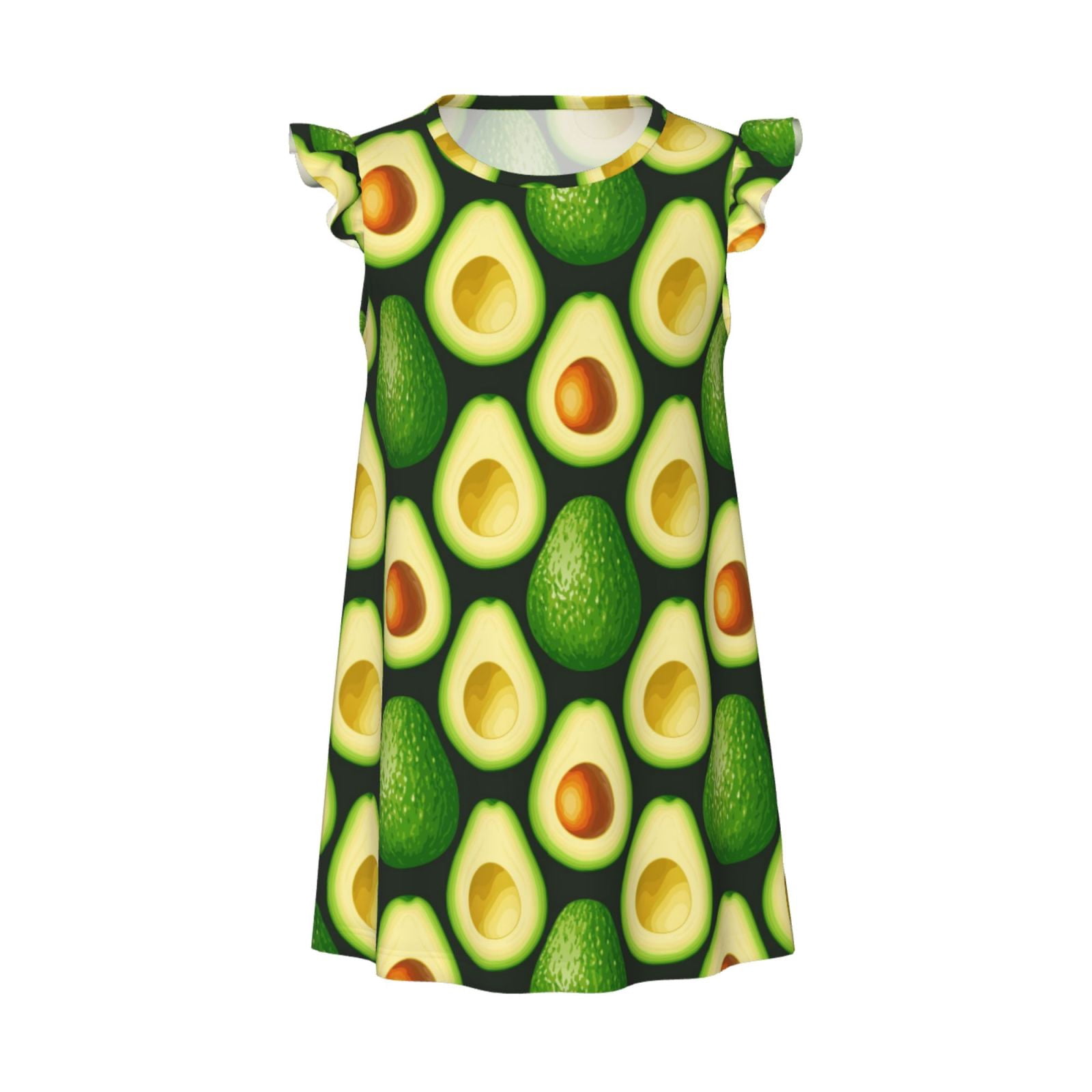 Balery Avocado Princess Nightgown for Girls Flutter Sleeve Cotton ...
