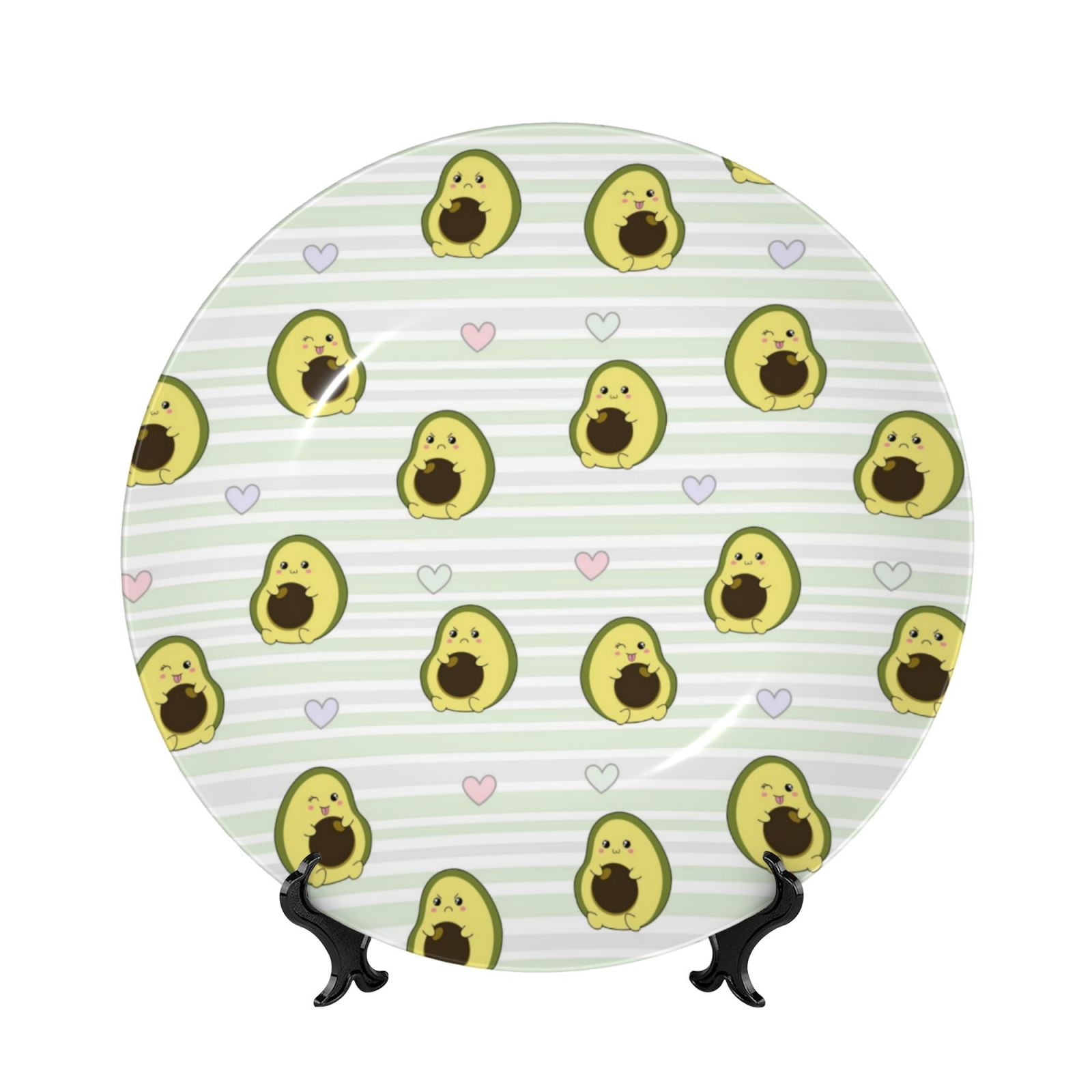 Balery Avocado of a Hear Print Bone China Decorative Plate Ceramic ...
