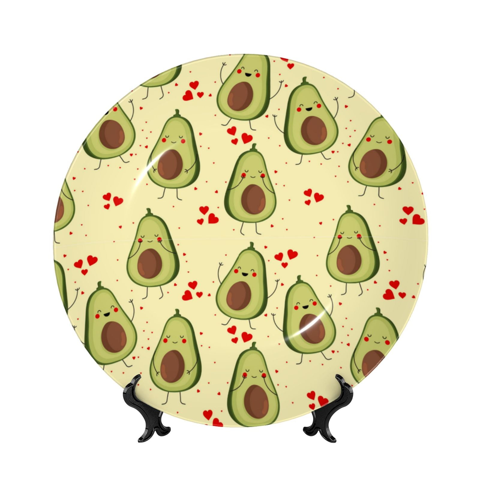 Balery Avocados And Hearts Print Bone China Decorative Plate Ceramic ...