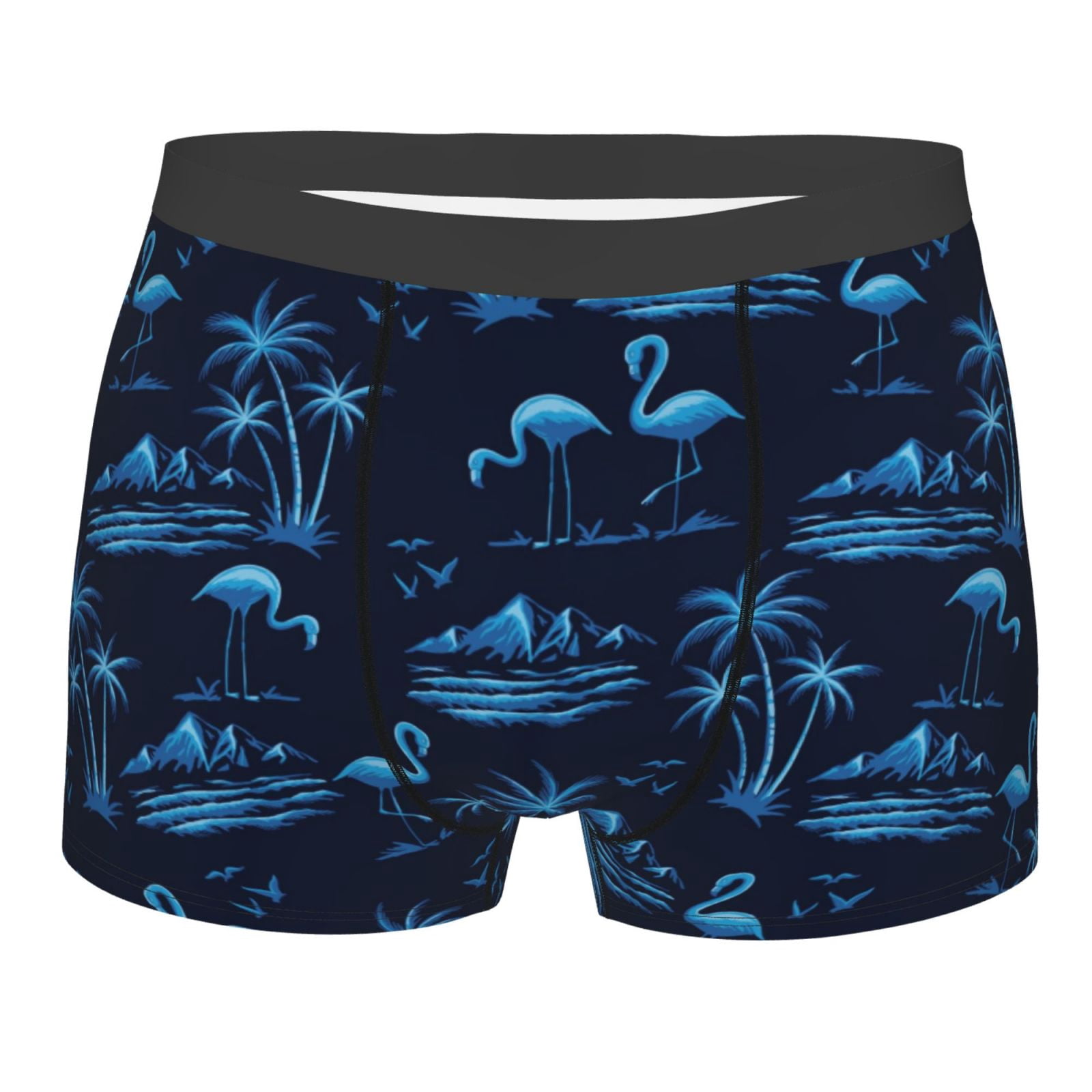Balery BLUE Flamingo Birds Men's Boxer Briefs, Soft and Breathable ...