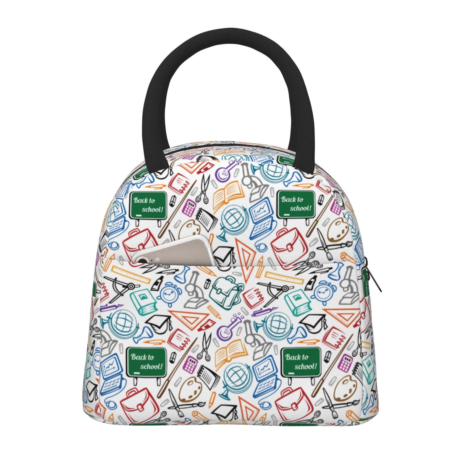 Balery Back To School Pattern Lunch Bag Women, Lunch Box, Lunch Bag ...