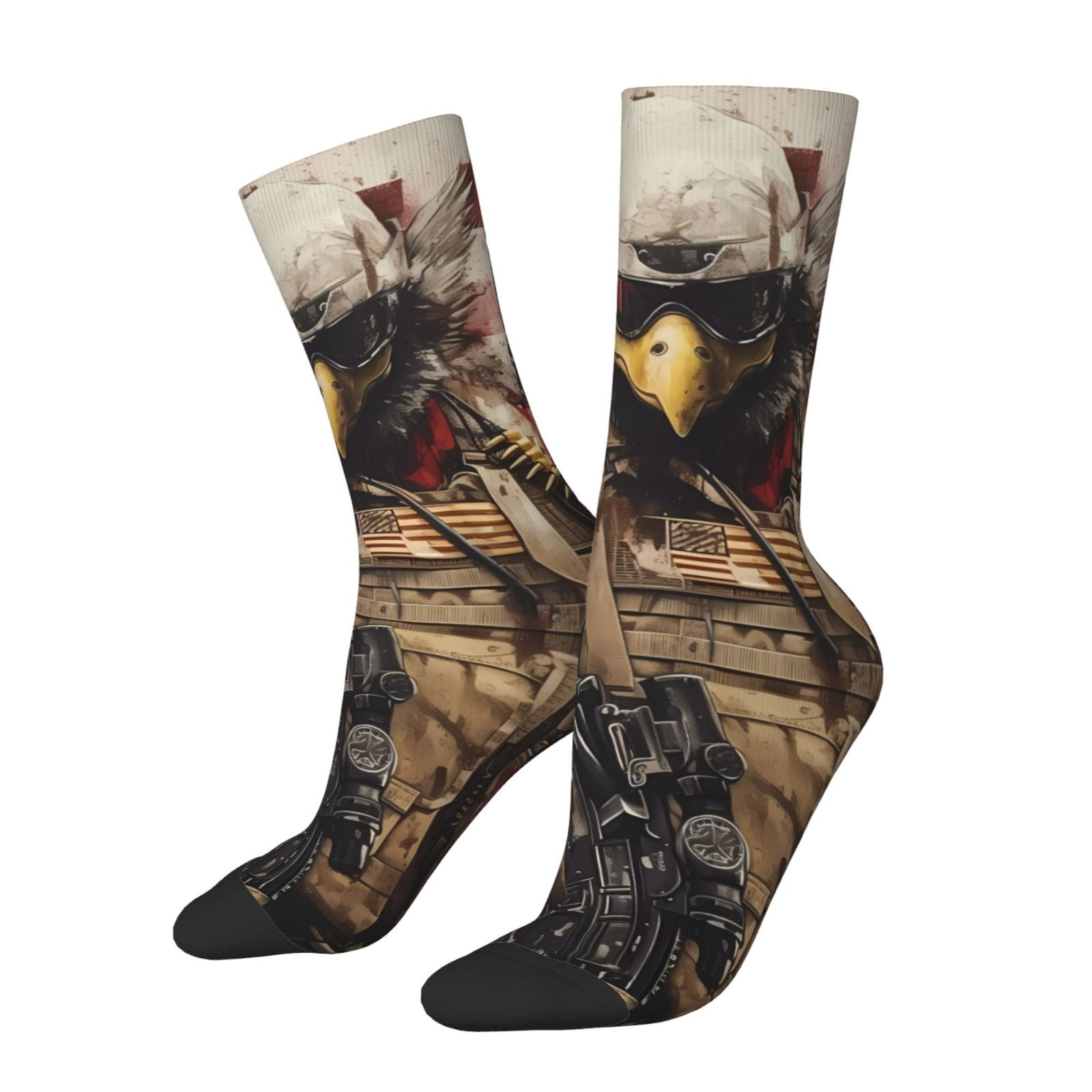 Balery Bald Eagle Soldier Pattern Crew Socks Unisex– Soft & Breathable ...