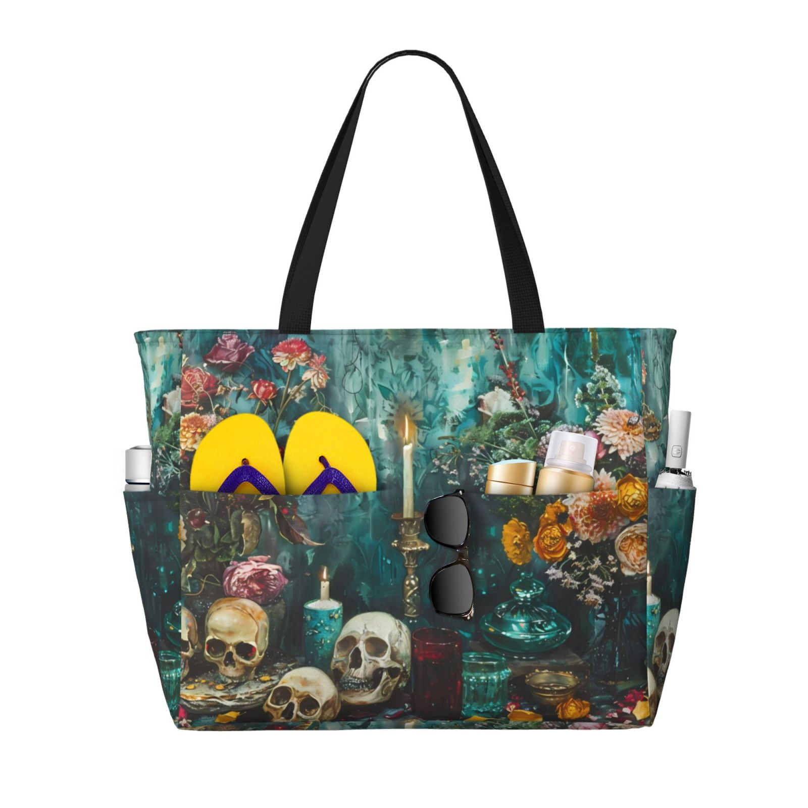 Balery Baroque Floral Still Life Beach Travel Bag - Water-Resistant ...