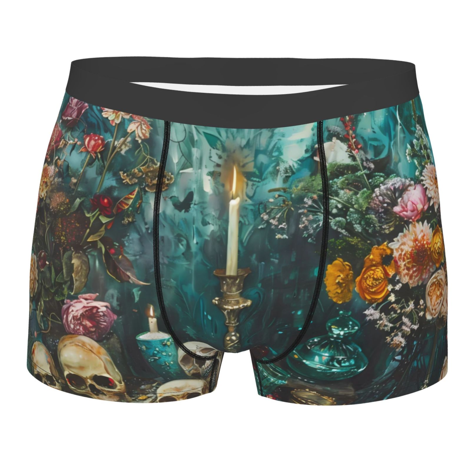 Balery Baroque Floral Still Life Men's Boxer Briefs, Soft and ...
