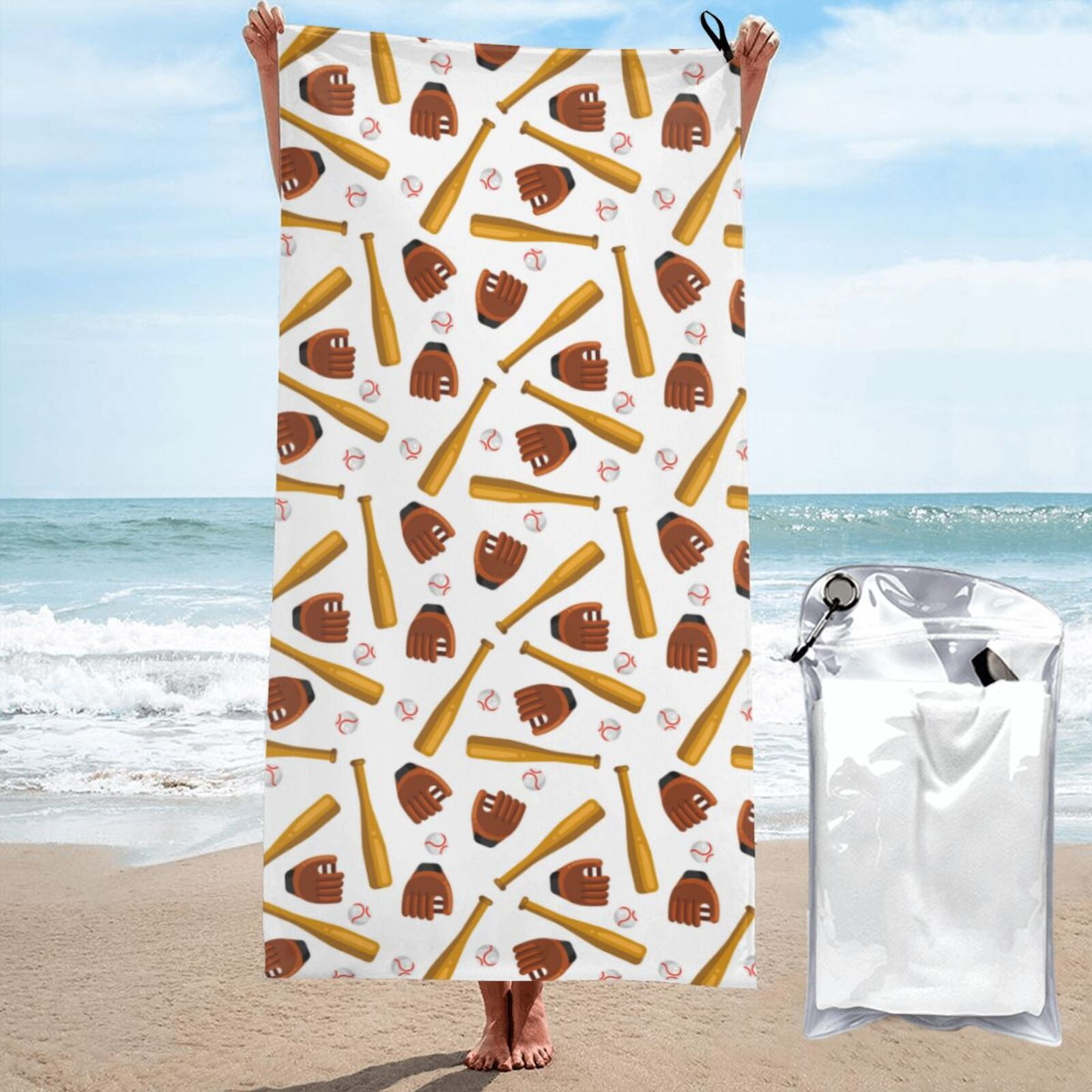 Balery Baseball Sport Print Towels - Luxurious Jumbo Bath Sheet ...