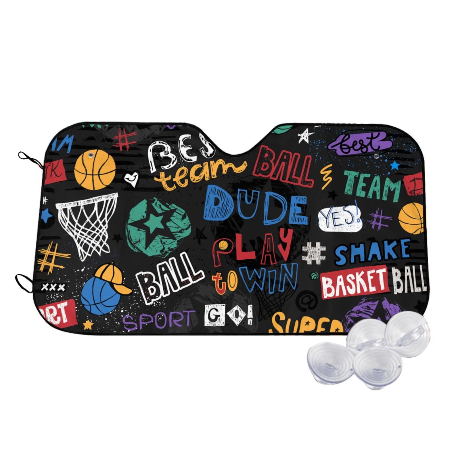 Balery Basketball Windshield Sun Shade, Car Front Window Sunshade Cover ...