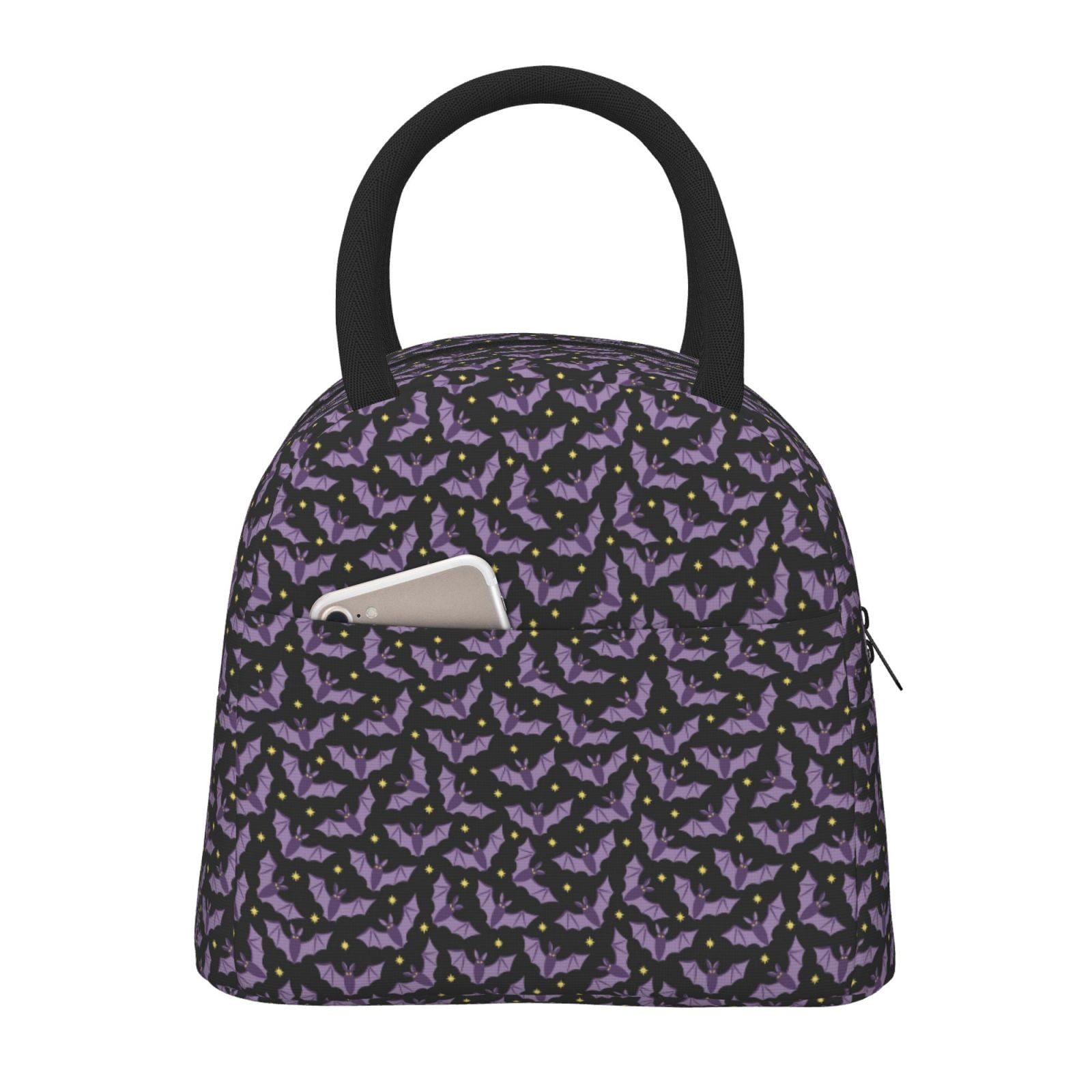 Balery Bat Purple Pattern Lunch Bag Women, Lunch Box, Lunch Bag, Small ...