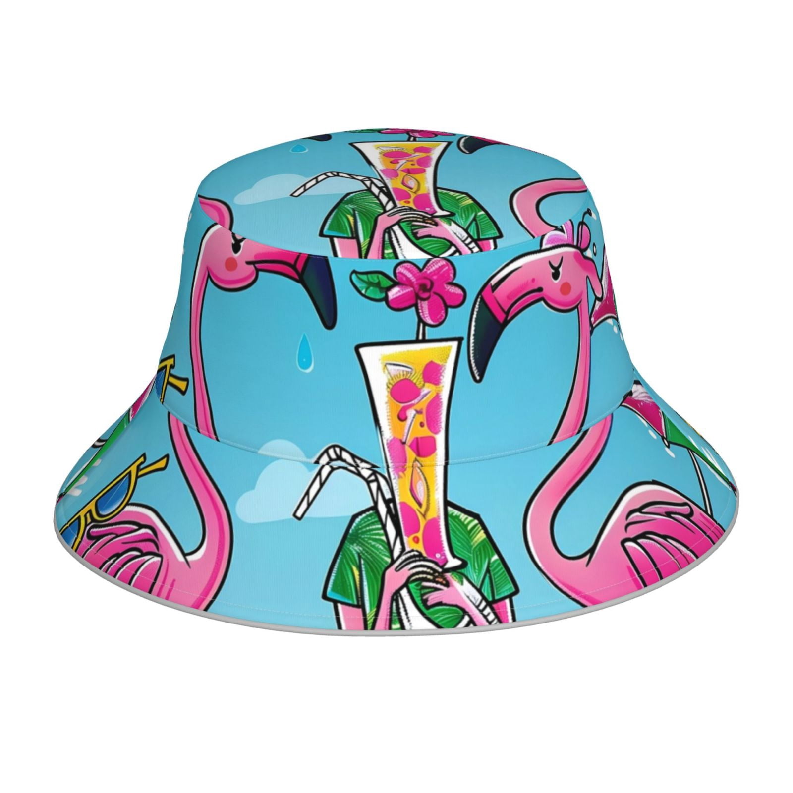 Balery Beach Flamingo Trio Sun Hats for Men Women Bucket Hat UPF 50 ...