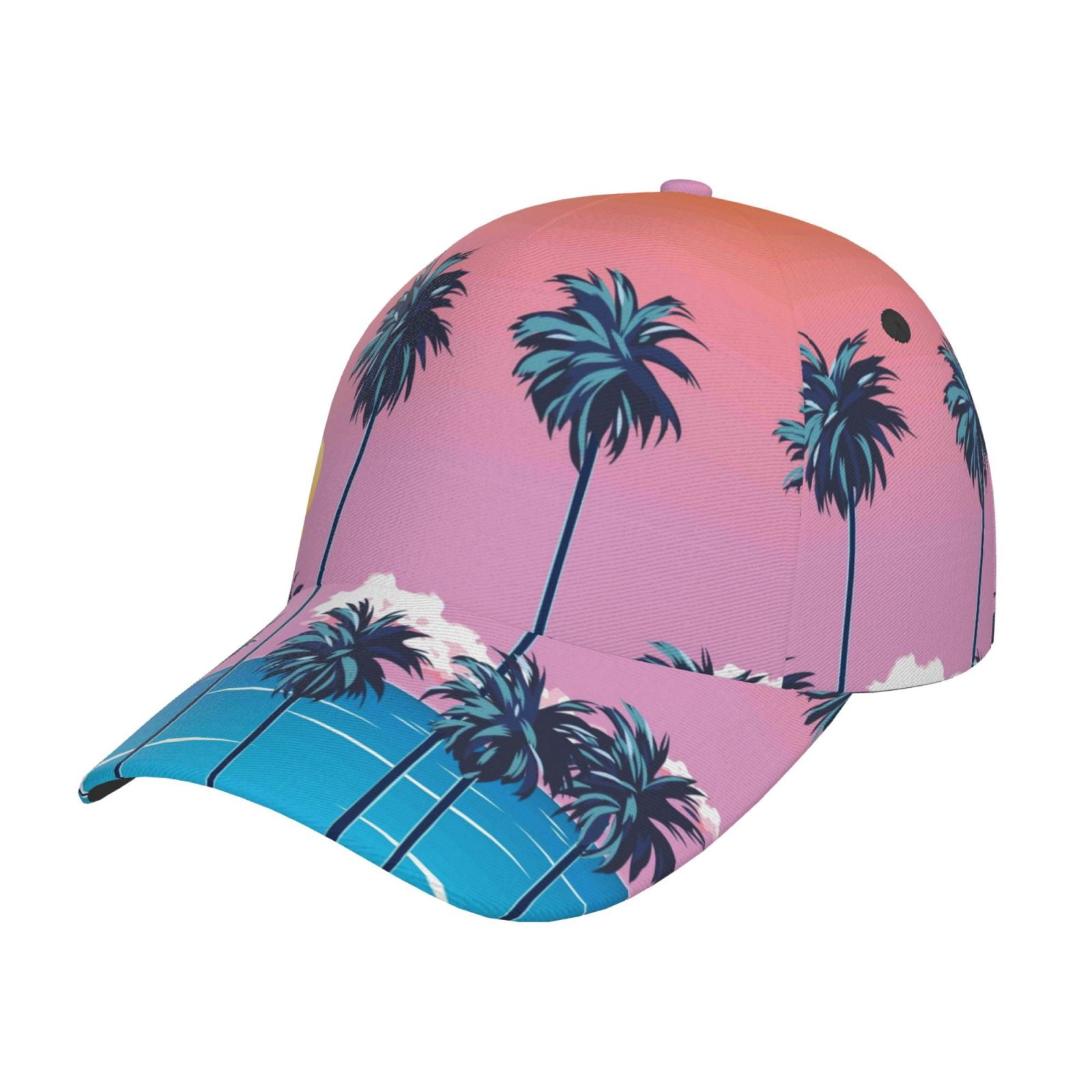 Balery Beach With Palm Trees Baseball Cap For Women Men,Adjustable Size ...