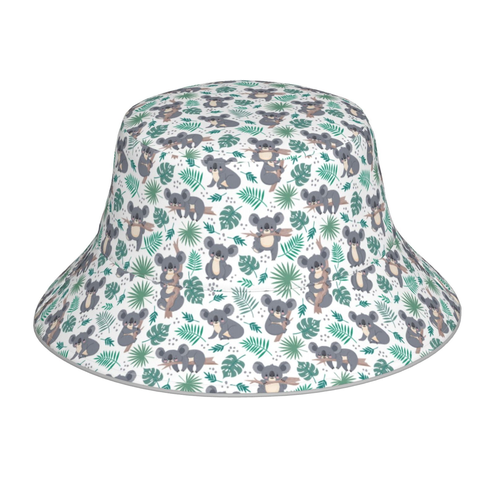 Balery Bears and Tropical Leaves Sun Hats for Men Women Bucket Hat UPF ...