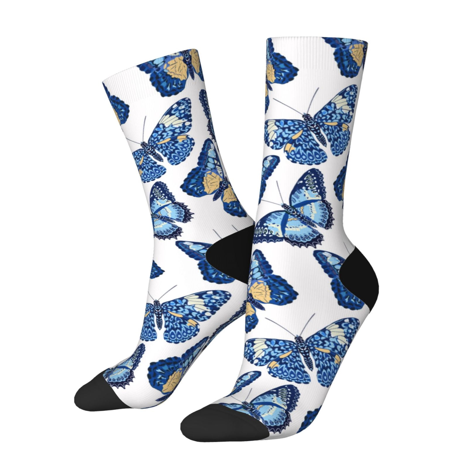 Balery Beautiful Butterflies Pattern Crew Socks Unisex– Soft ...