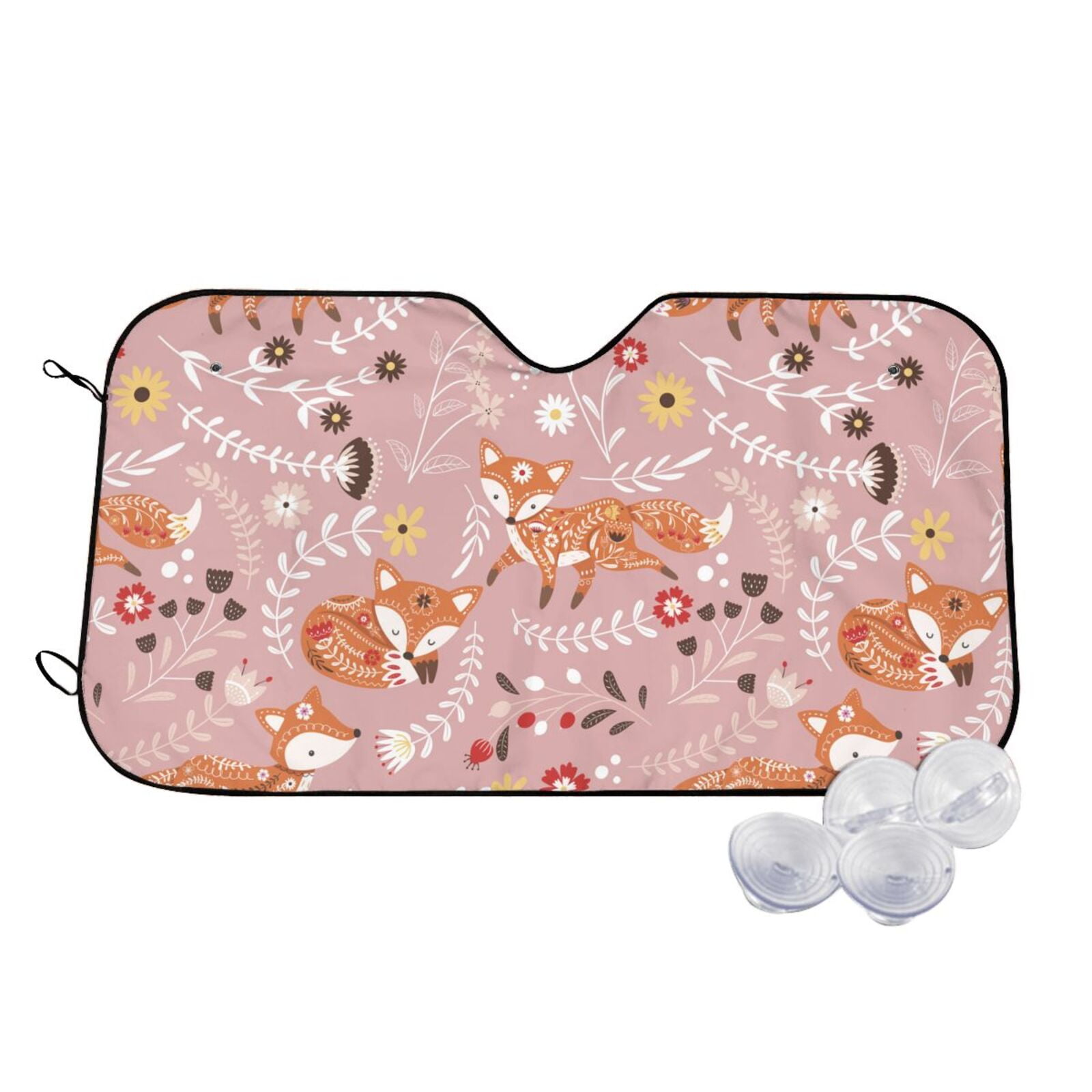 Balery Beautiful Fox Windshield Sun Shade, Car Front Window Sunshade ...