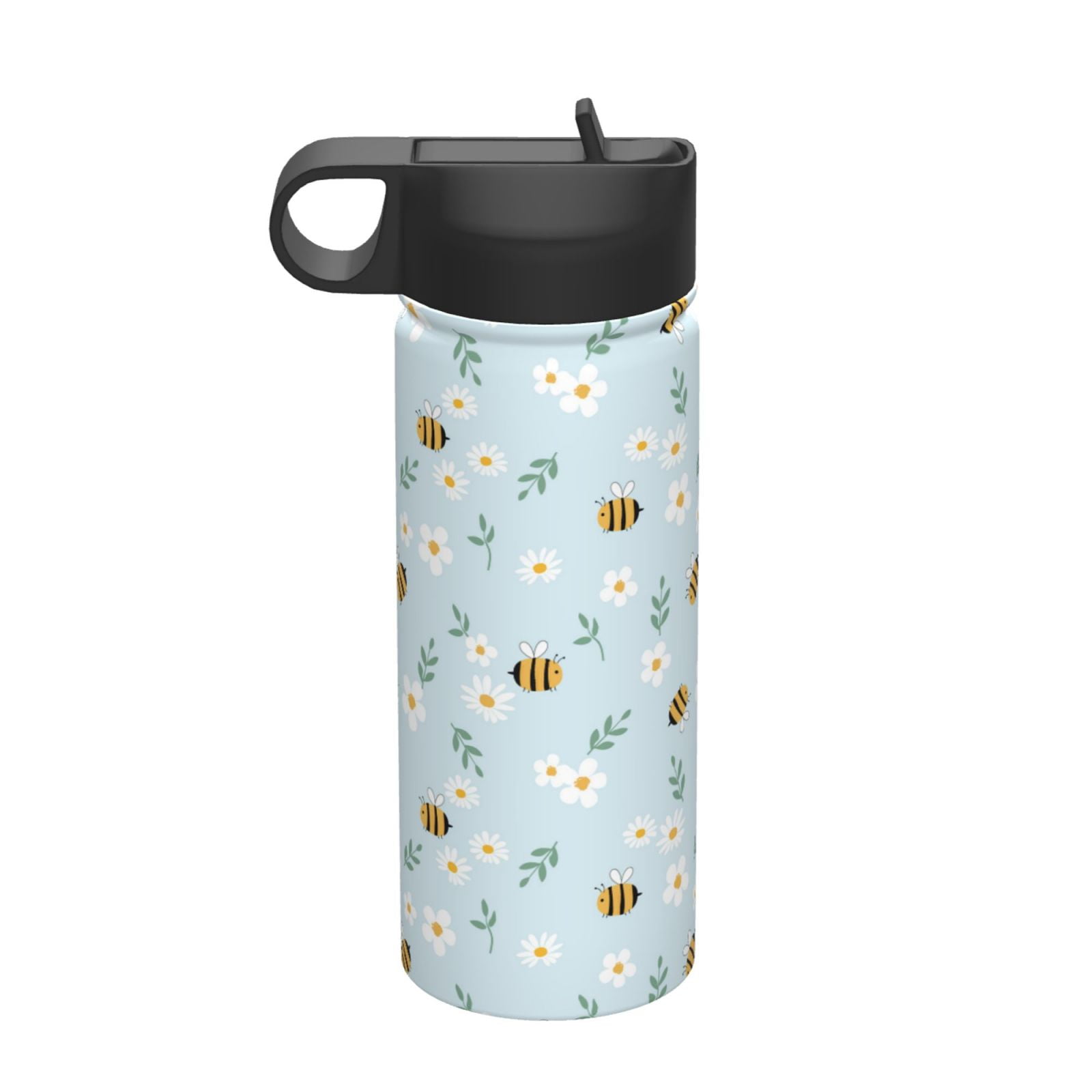 Balery Bee Flower Pattern Water Bottle,18oz Sports Insulated Kettle for ...