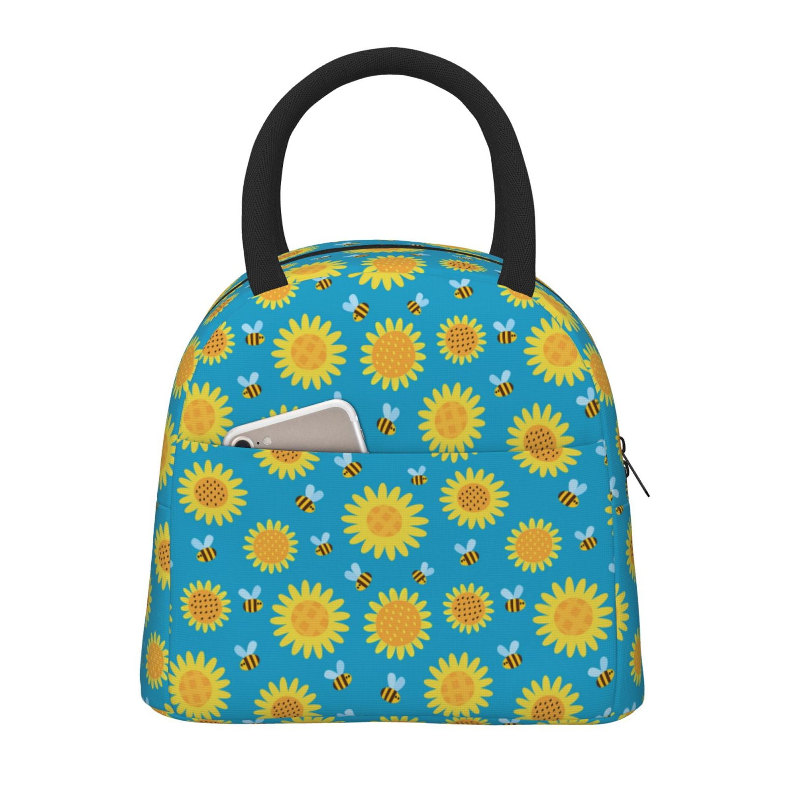 Balery Bee Sunflower Pattern Lunch Bag Women, Lunch Box, Lunch Bag ...