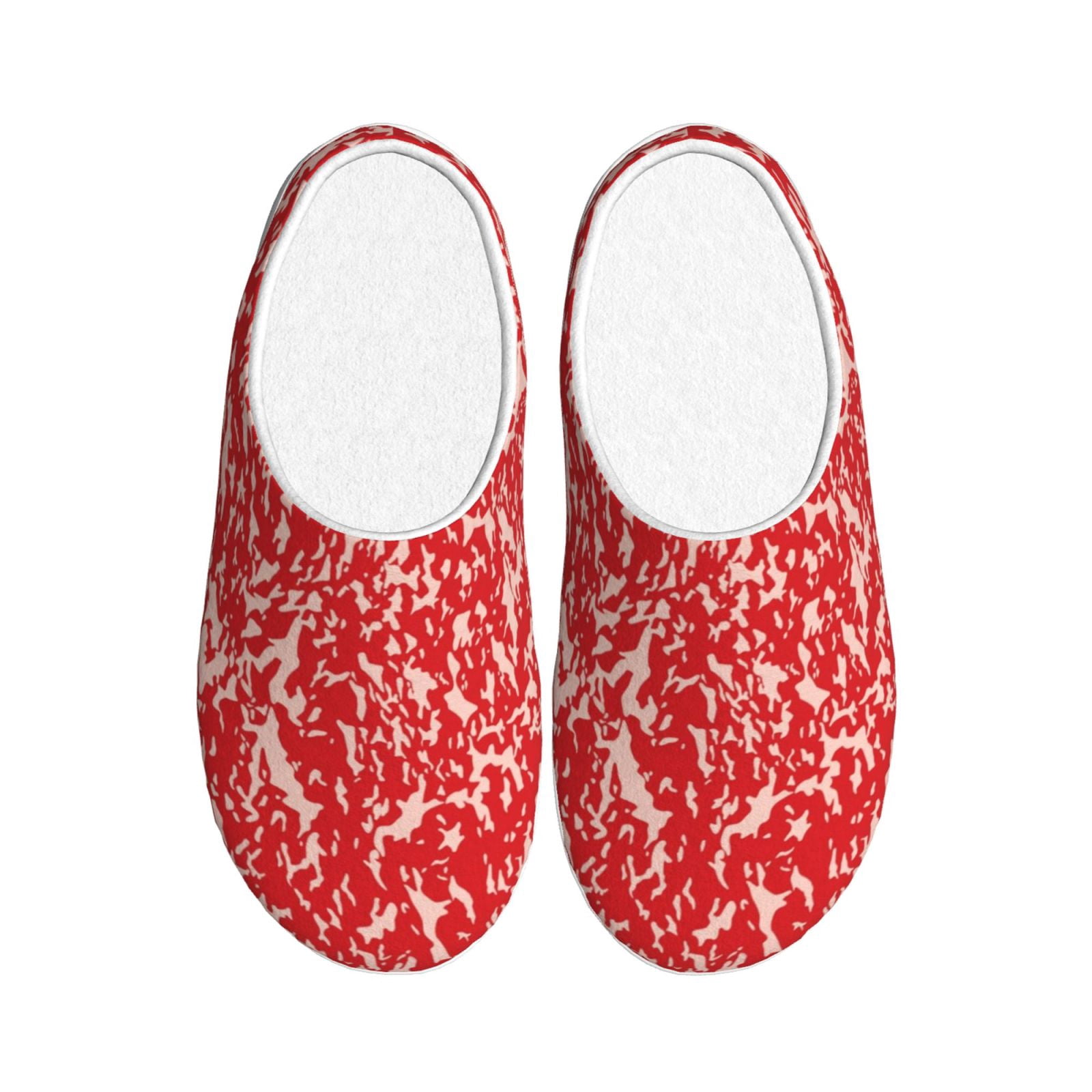 Balery Beef Pattern Women's Fuzzy Memory Foam Slippers Fluffy Winter ...
