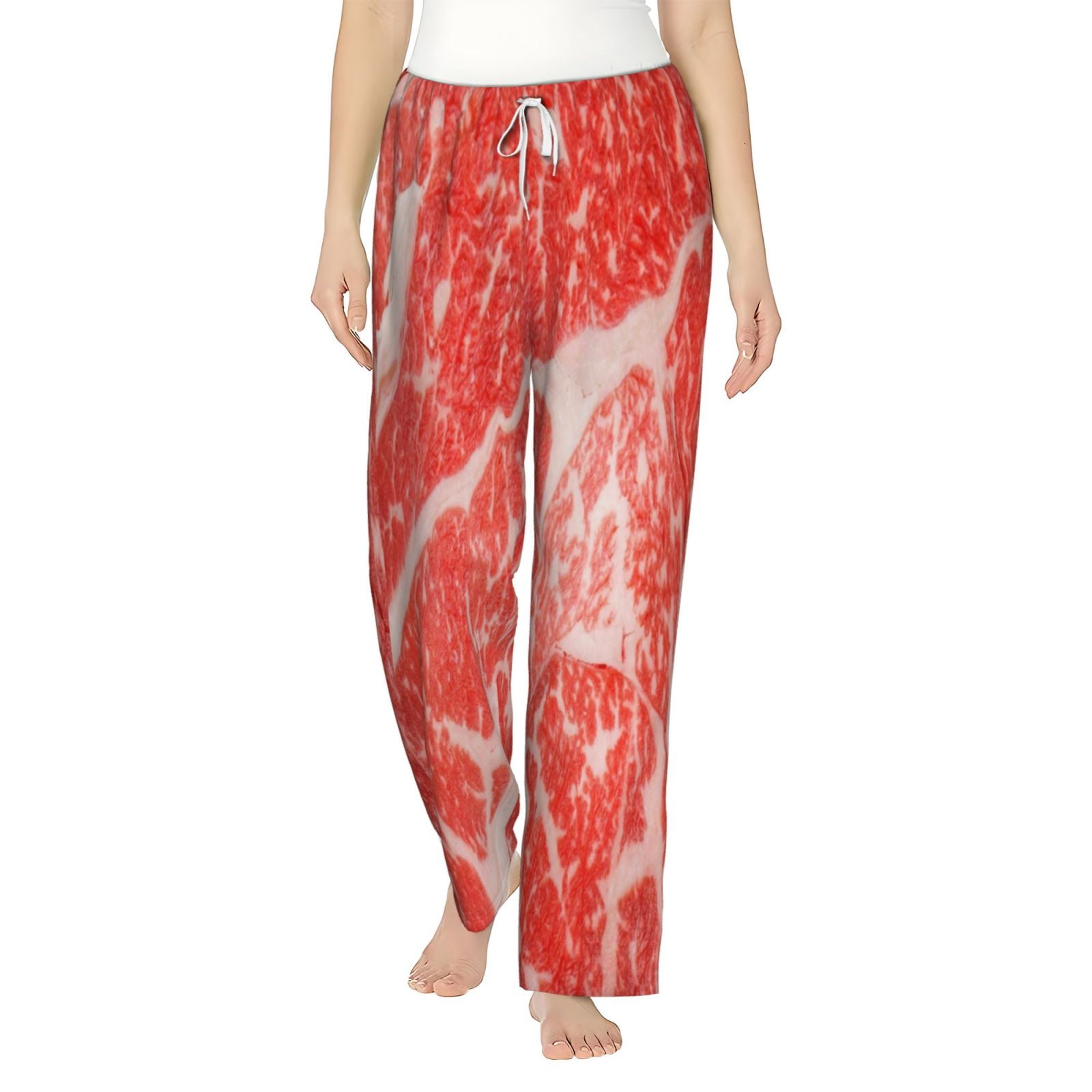 Balery Beef Steaks print Women's Pajama Pants,Ultra Lightweight Pjs ...