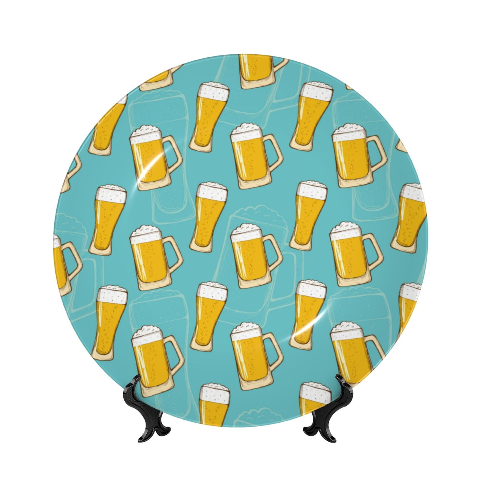 Balery Beer Print Bone China Decorative Plate Ceramic Dinner Plates Art ...
