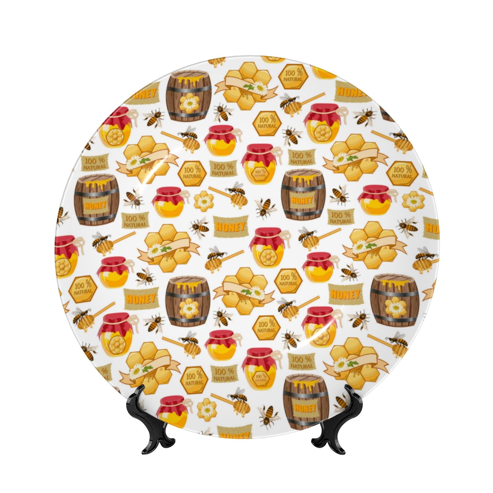 Balery Bees And Honey Print Bone China Decorative Plate Ceramic Dinner ...