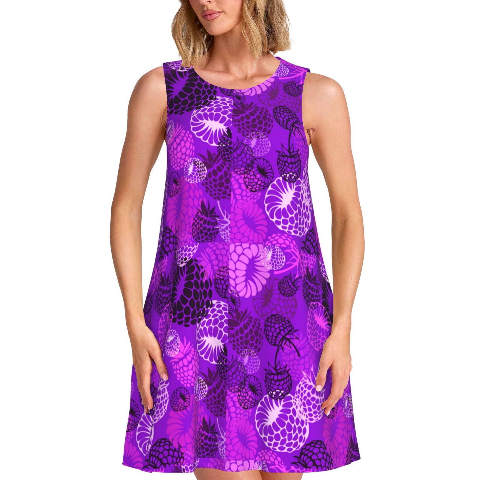 Balery Berry Raspberry Pattern Women’s Summer Dresses – Loose ...