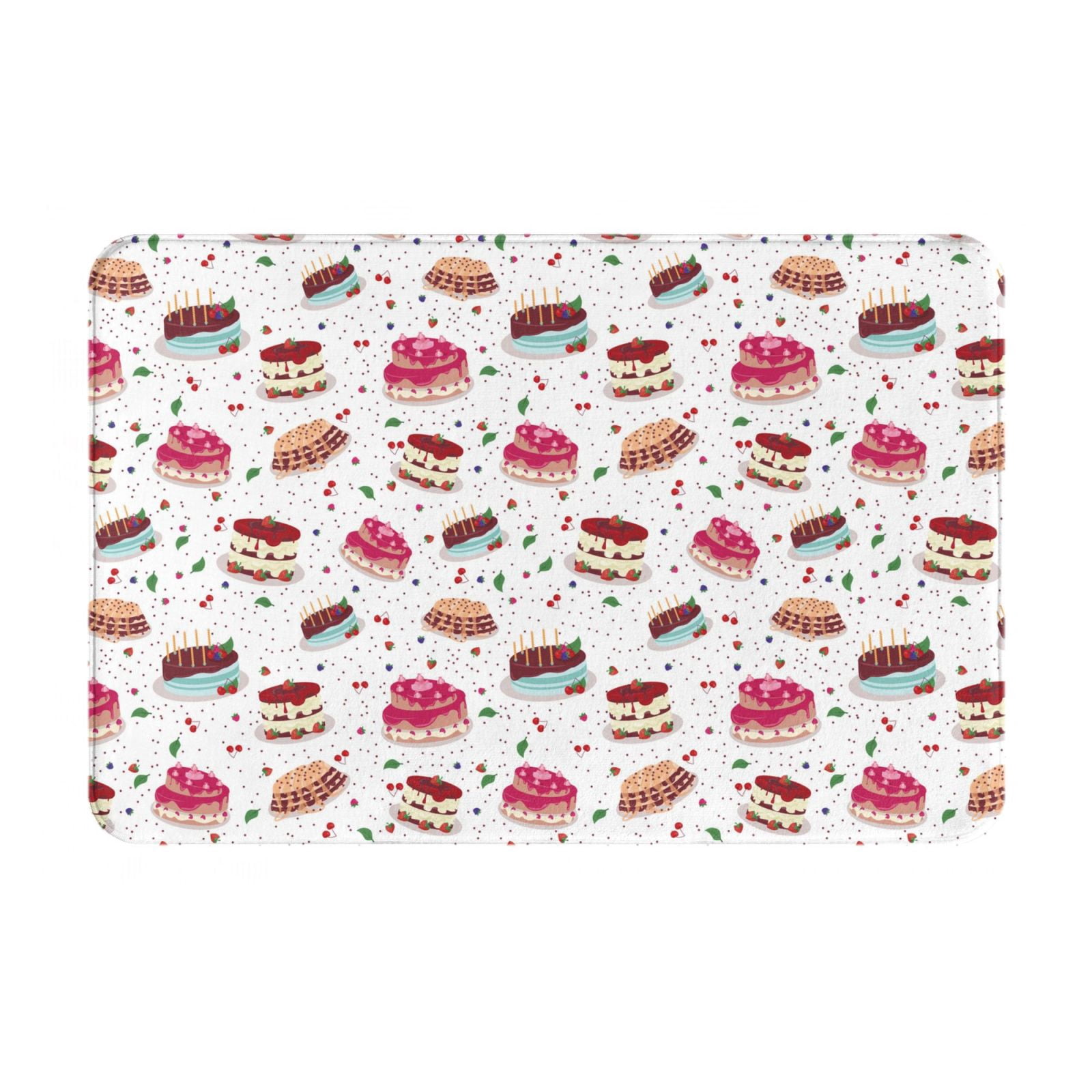 Balery Birthday Cake Doormat, Durable Flannel Fabric, Waterproof Stain ...