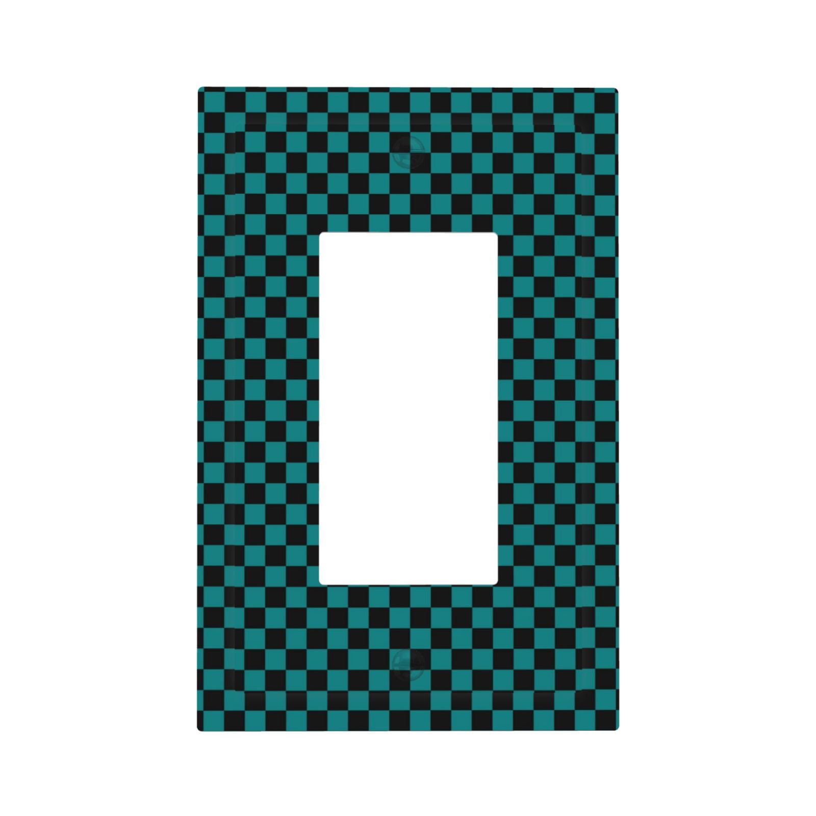 Balery Black And Teal Checkerboard for Duplex Wall Plates Kit ...